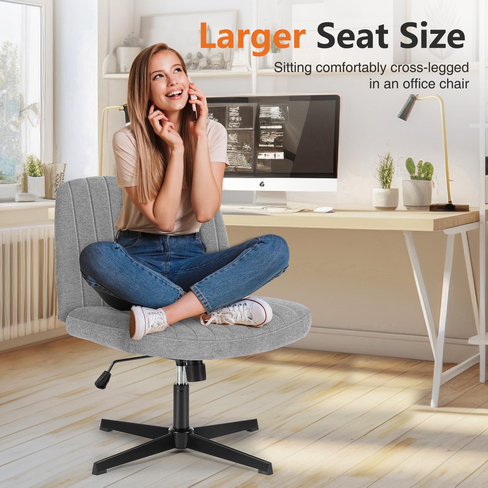 Snapklik.com : Office Chair No Wheels - Armless Desk Chair No Wheels ...