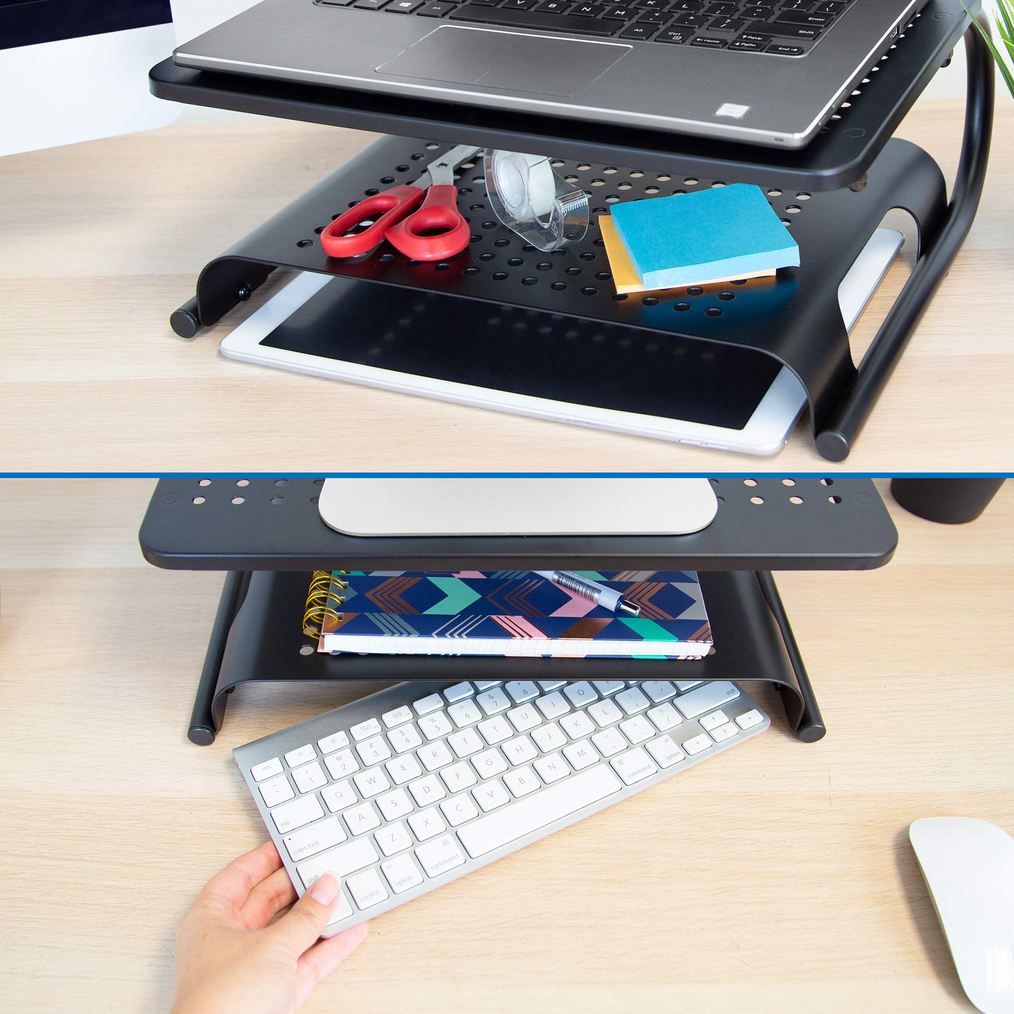 Buy MOUNT-IT! 2 Tier Desk Organizer Riser | Computer Monitor Stand with ...
