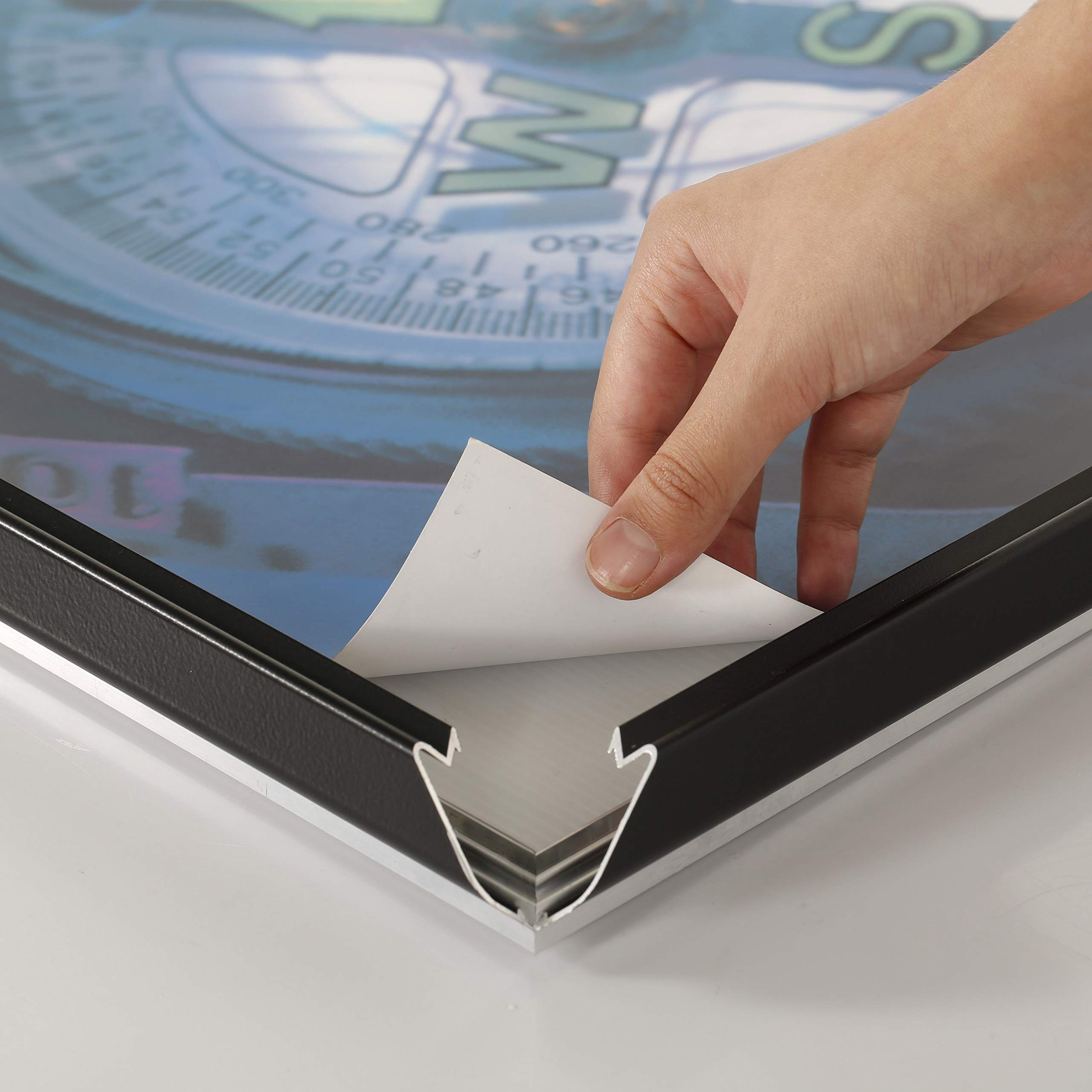 M&T Displays Portable Snap Poster Frame 40x60 Inch Black 1.25" Aluminum ...