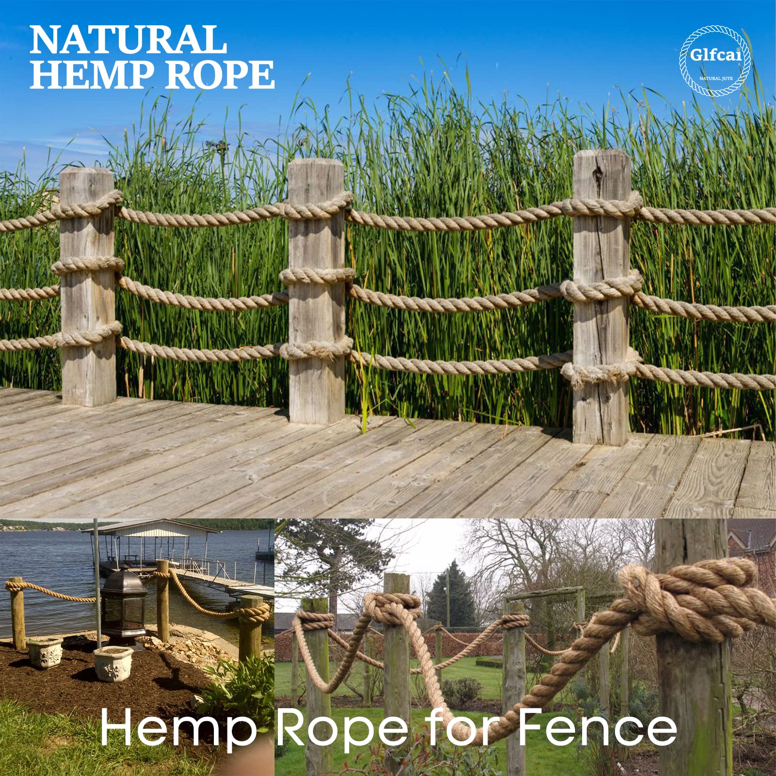 Snapklik.com : Hemp Rope Thick Natural 2 In X 50 Ft Twisted Manila Rope ...