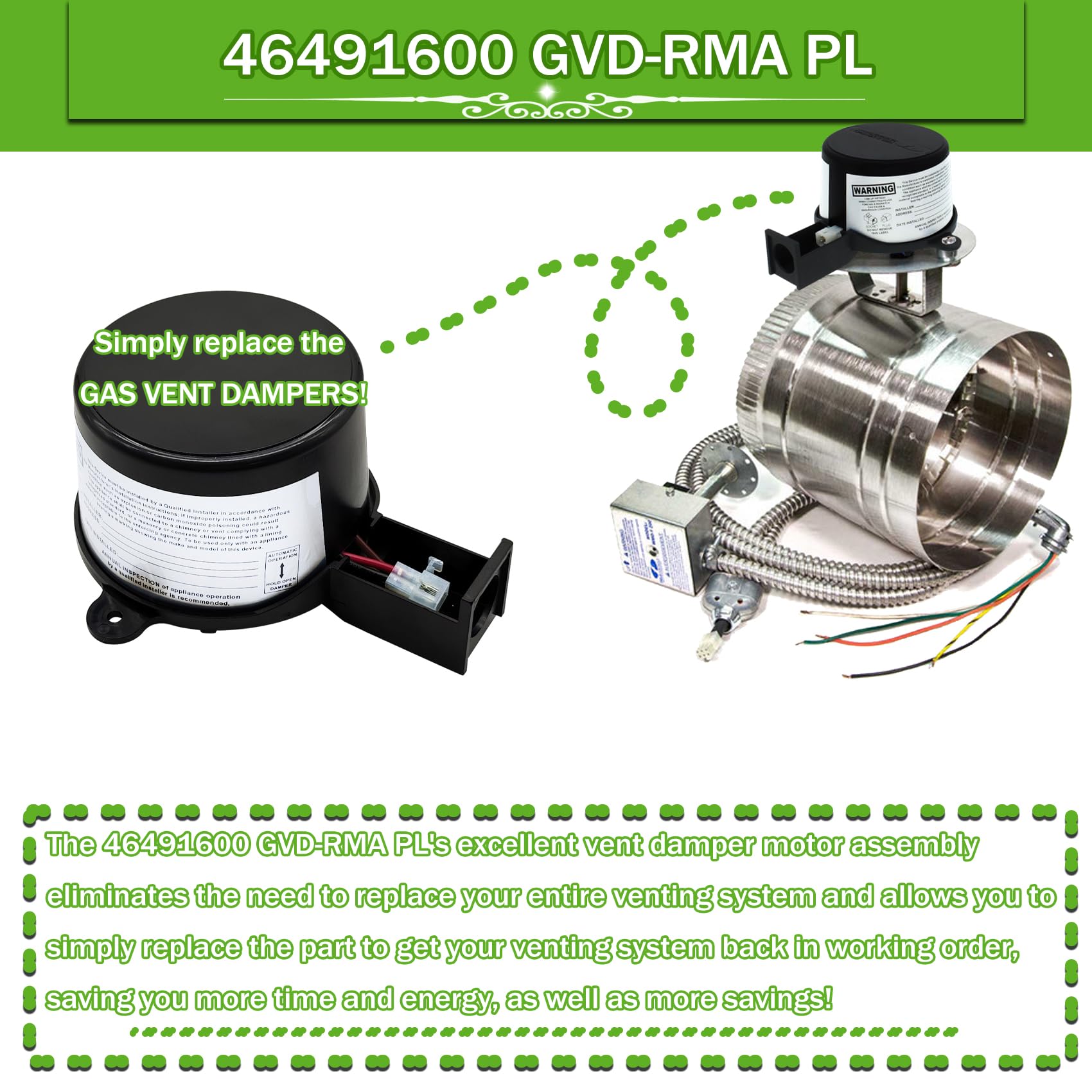 24VAC Synchronous Damper Motor For Oil Burner GVD-RMA PL Vent Damper ...
