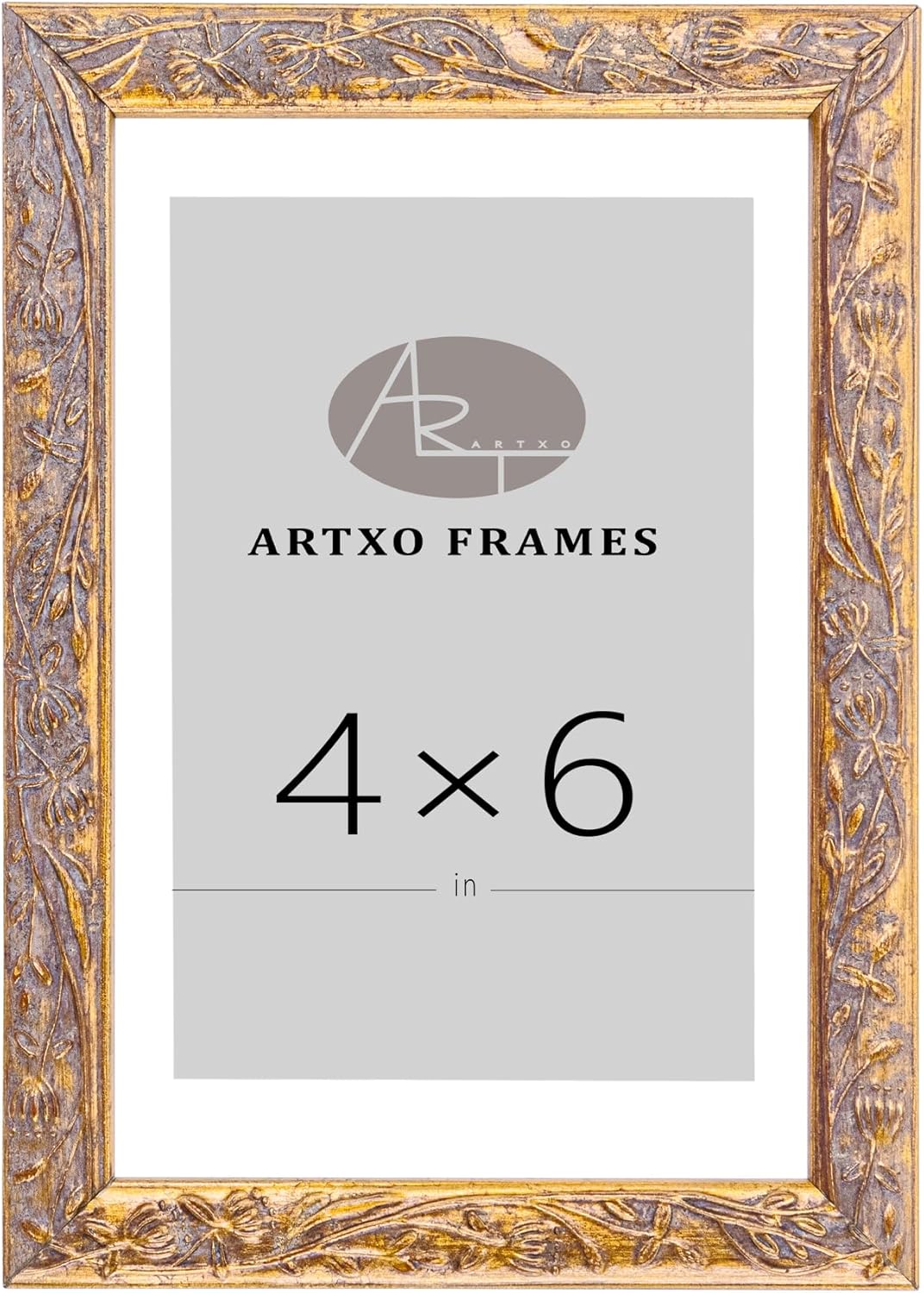 Amazon.com - ArtXO 4"x6" Gold Ornate Frame Picture Frame,Display ...