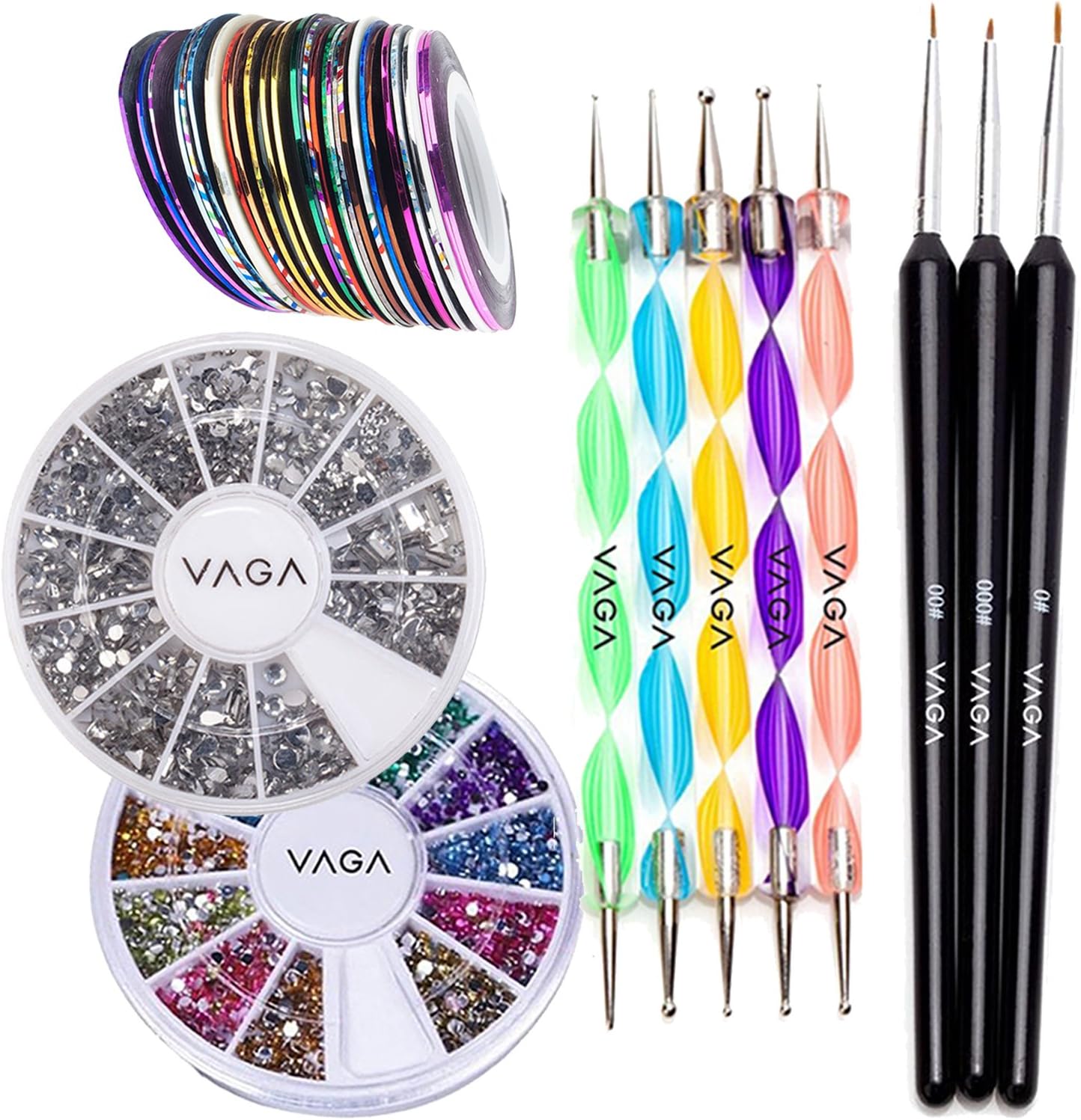Amazon.com: Nail Art Accessories Set 5 Double Ended Dotting Marbling ...