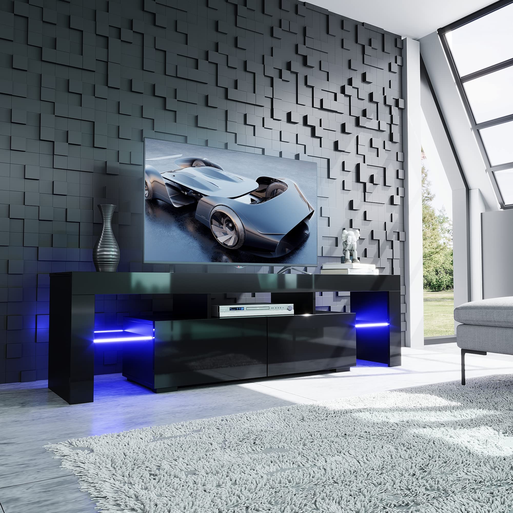 Modern Glass Led Tv Stand at Indiana Margarot blog