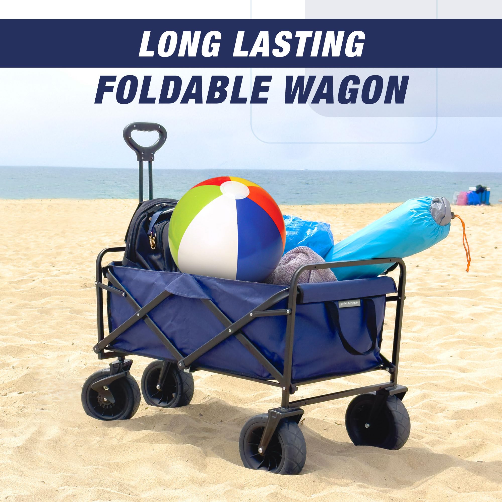 Snapklik.com : Happy Living XL Collapsible Foldable Wagon, Beach Cart ...