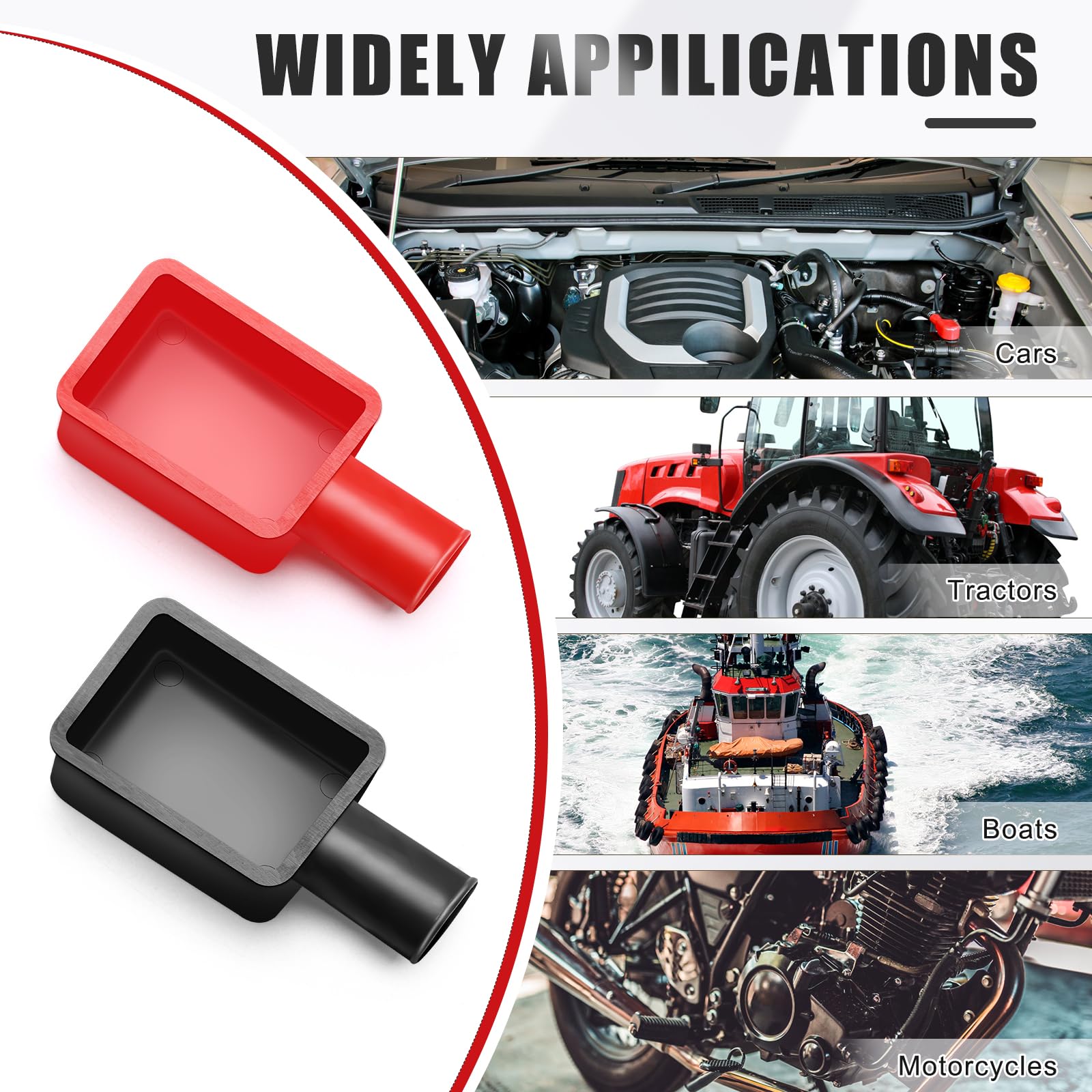 Snapklik.com : 20PCS Battery Terminal Covers, Red And Black Battery ...