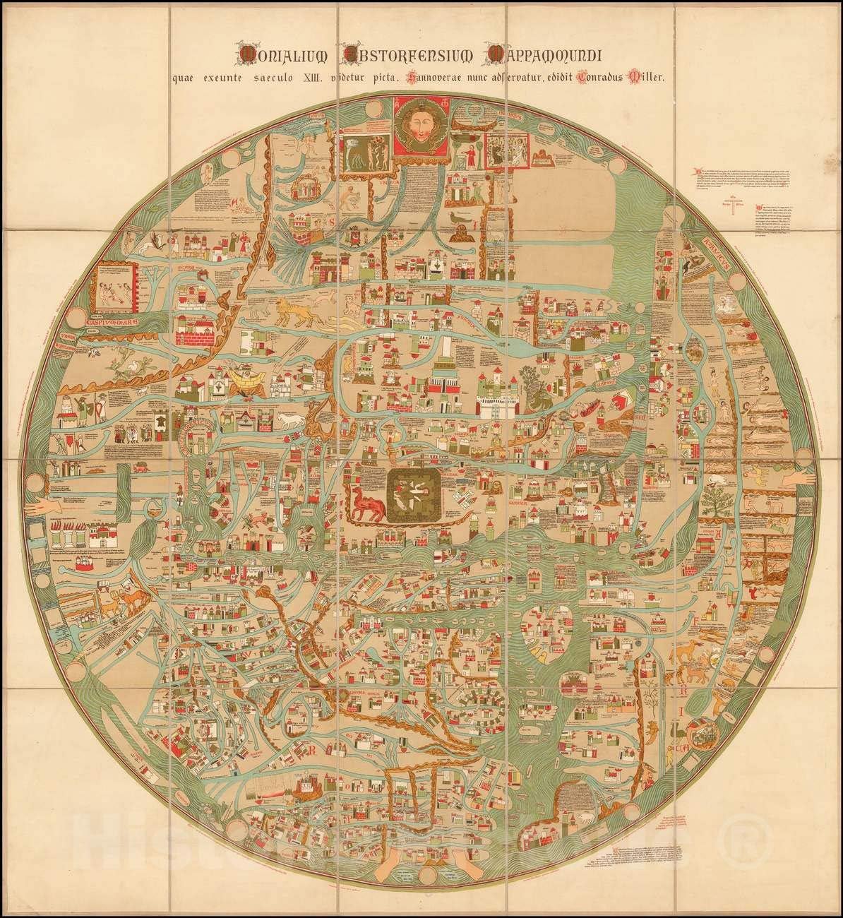 Amazon.com: Historic Map - Ebstorf Mappa Mundi Monialium Ebstorfensium ...