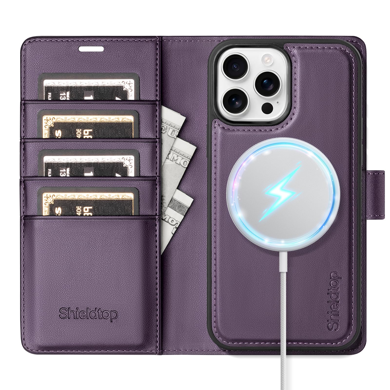 Amazon.com: Shieldtop Compatible Magsafe Magnetic 2 in 1 Detachable iPhone 13 Pro Max Wallet ...