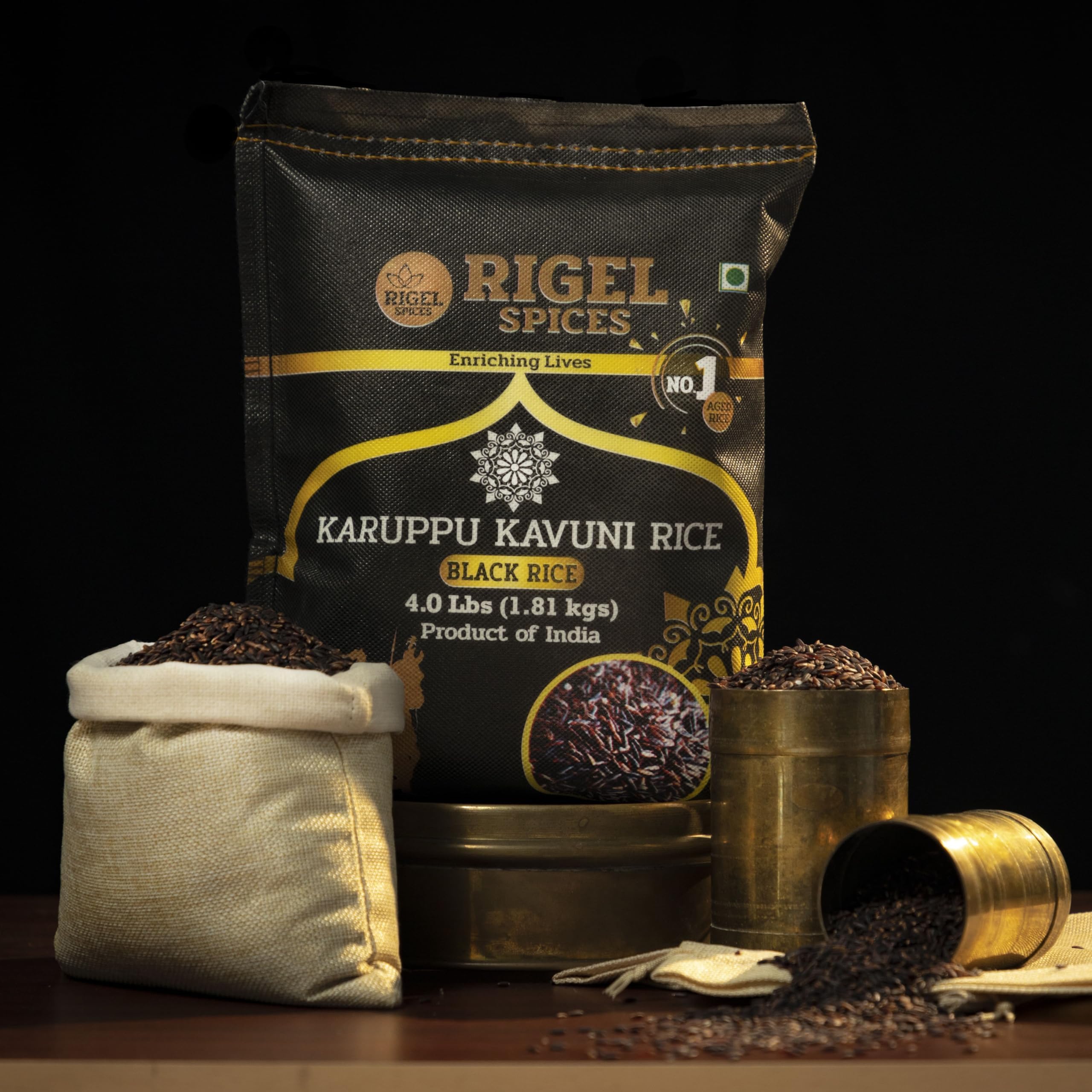Amazon.com : Rigel Spices | Karuppu Kavuni Black Rice (4 Pounds ...