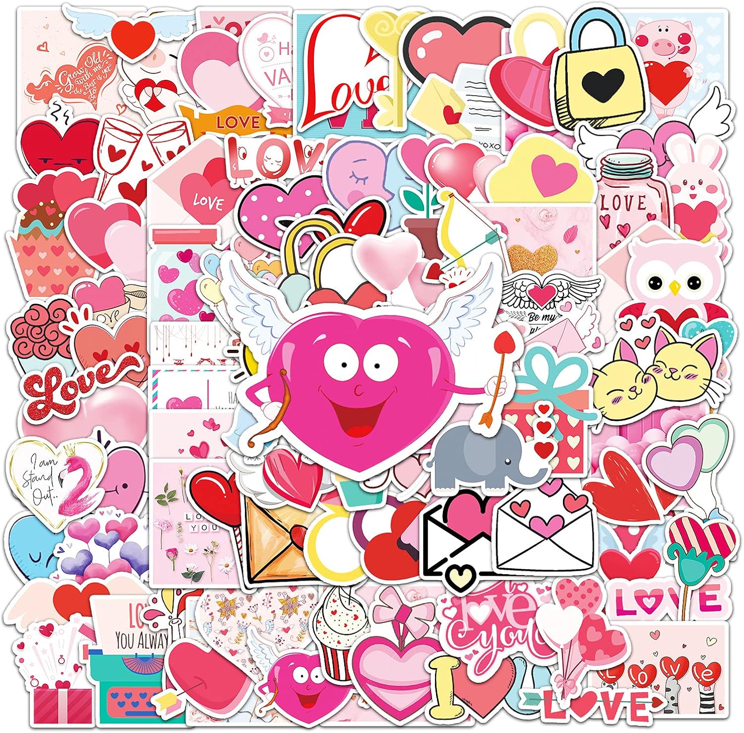 100Pcs Love Stickers I Love You Romantic Decals Decor for Laptop,Water ...