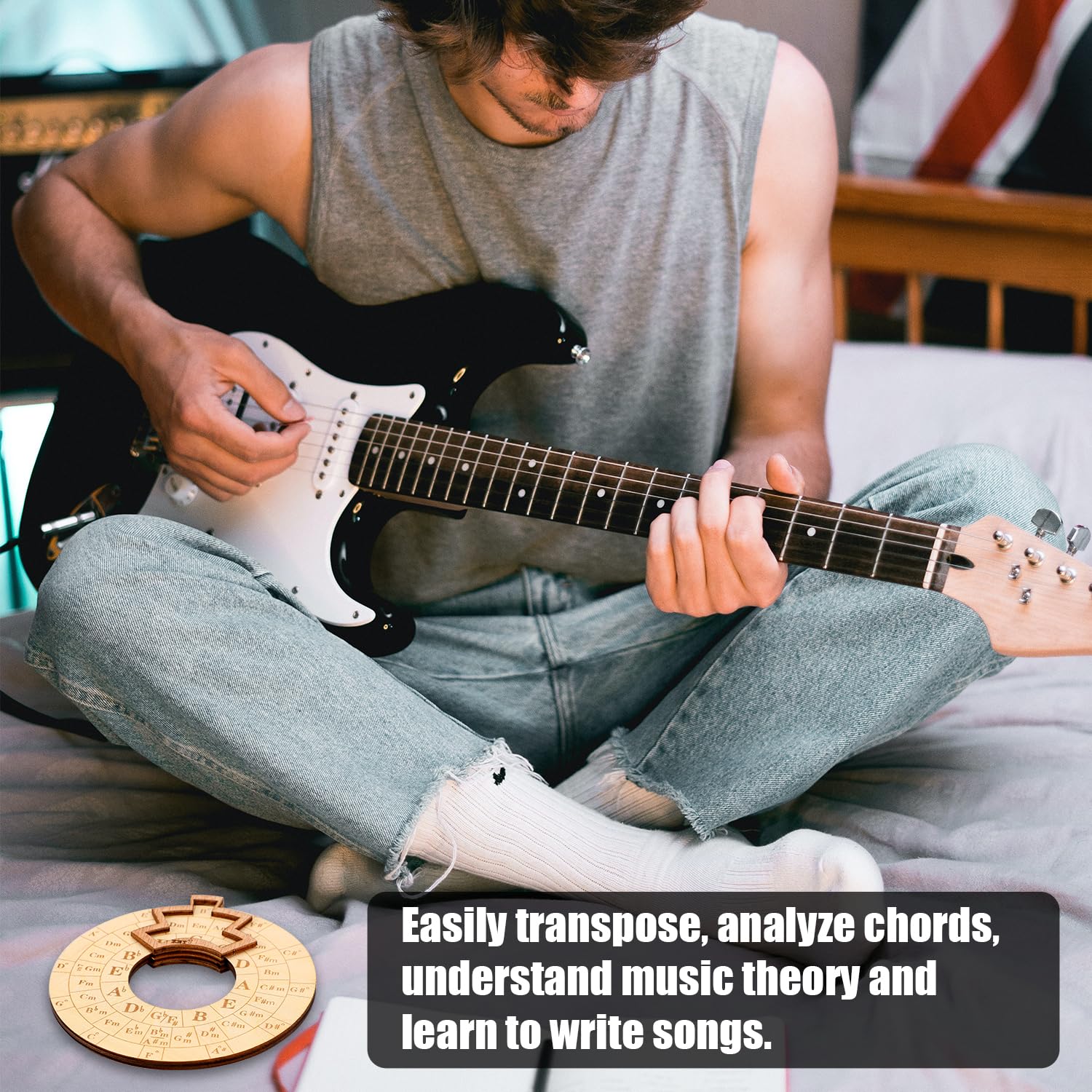 Snapklik.com : Wooden Melody Tool, Circle Of Fifths Chord Wheel Wooden ...