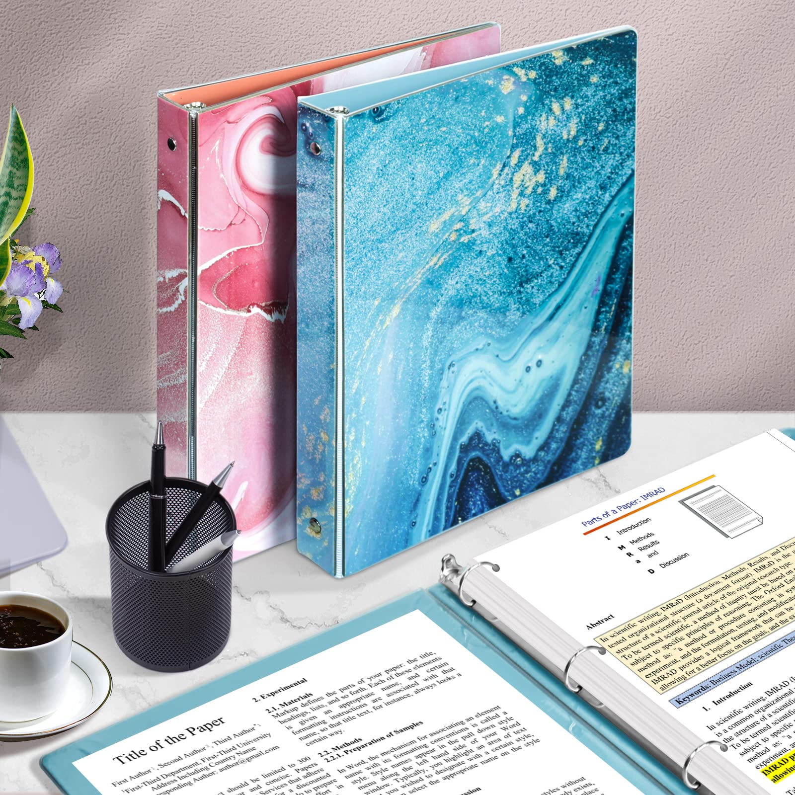 Snapklik.com : 3 Ring Binder, Blue 1 Inch Binder Holds 175 Sheets, Fits ...