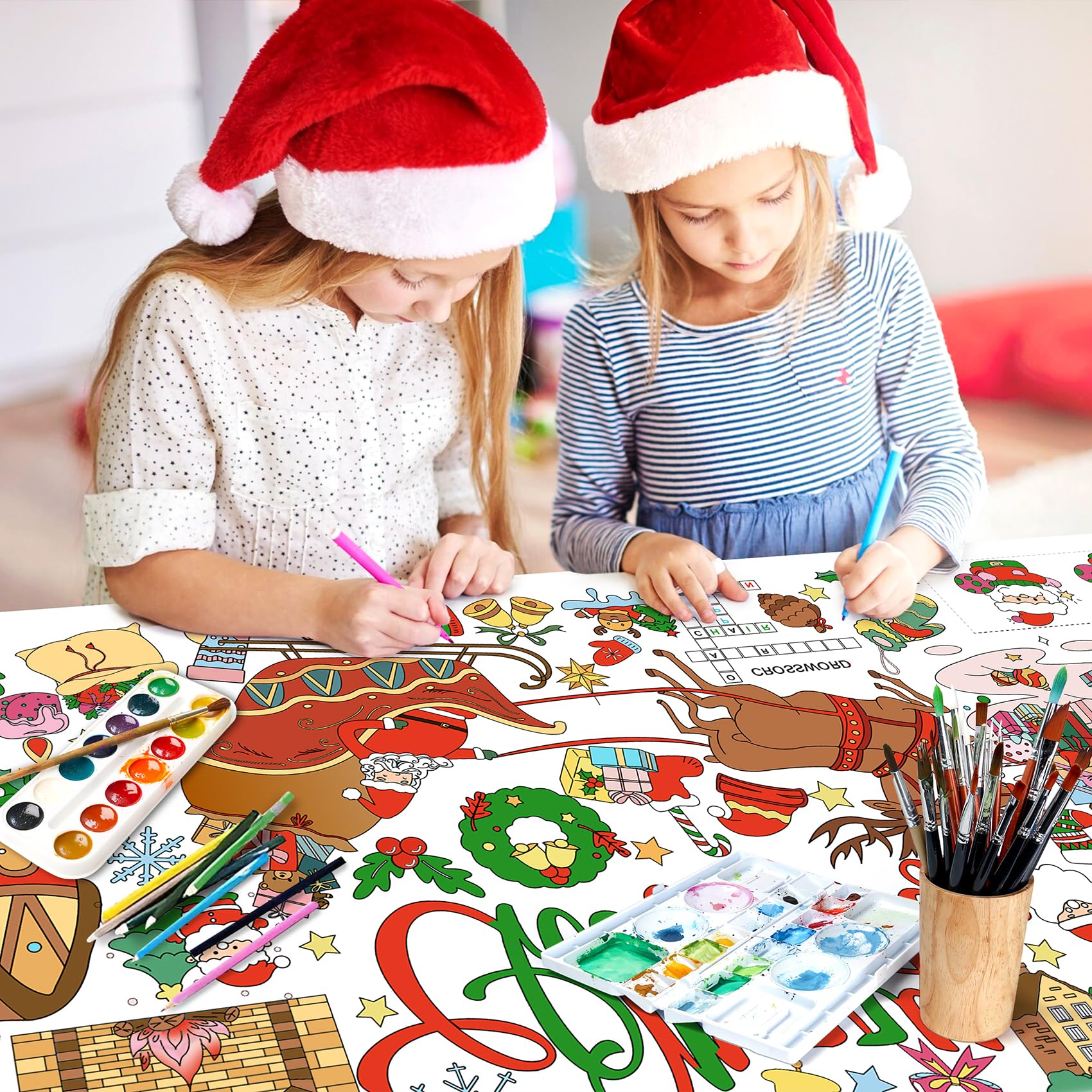 Snapklik.com : Christmas Coloring Tablecloth, 30 X 72 Inch Giant ...