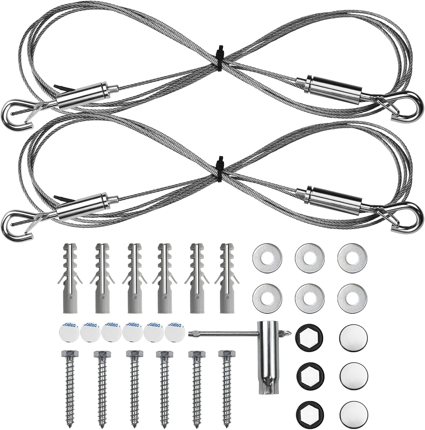 GuuYebe Picture Hanging Wire, Anchors Lag Bolts Kit for Adjustable ...