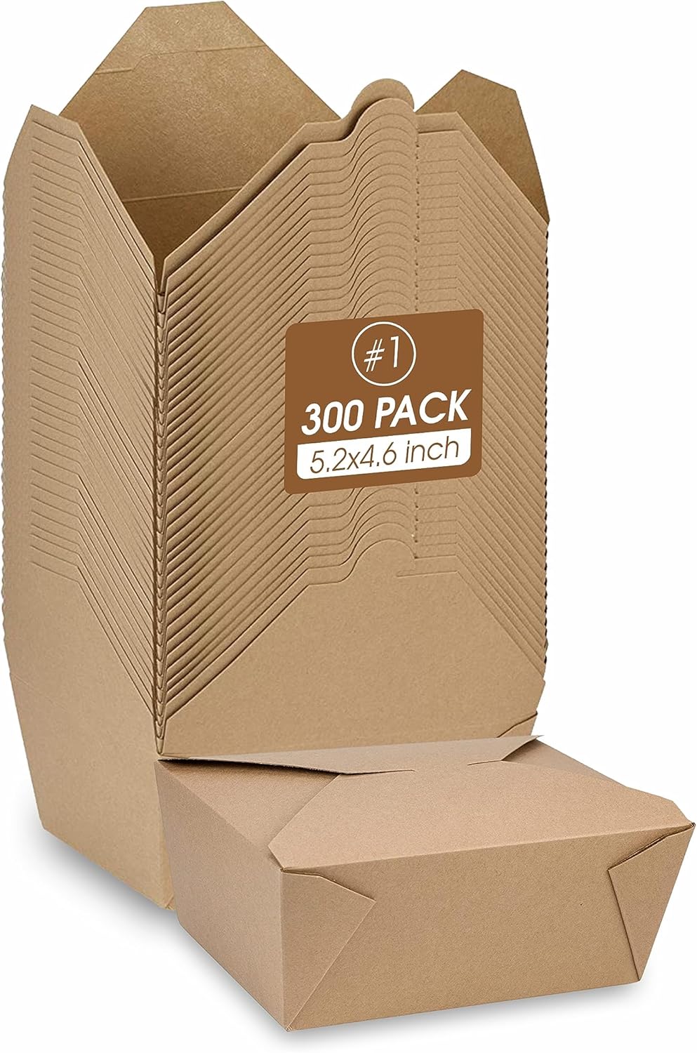 Eco-Craze (26 oz 300 Count) Kraft Take Out Food Containers, Disposable ...