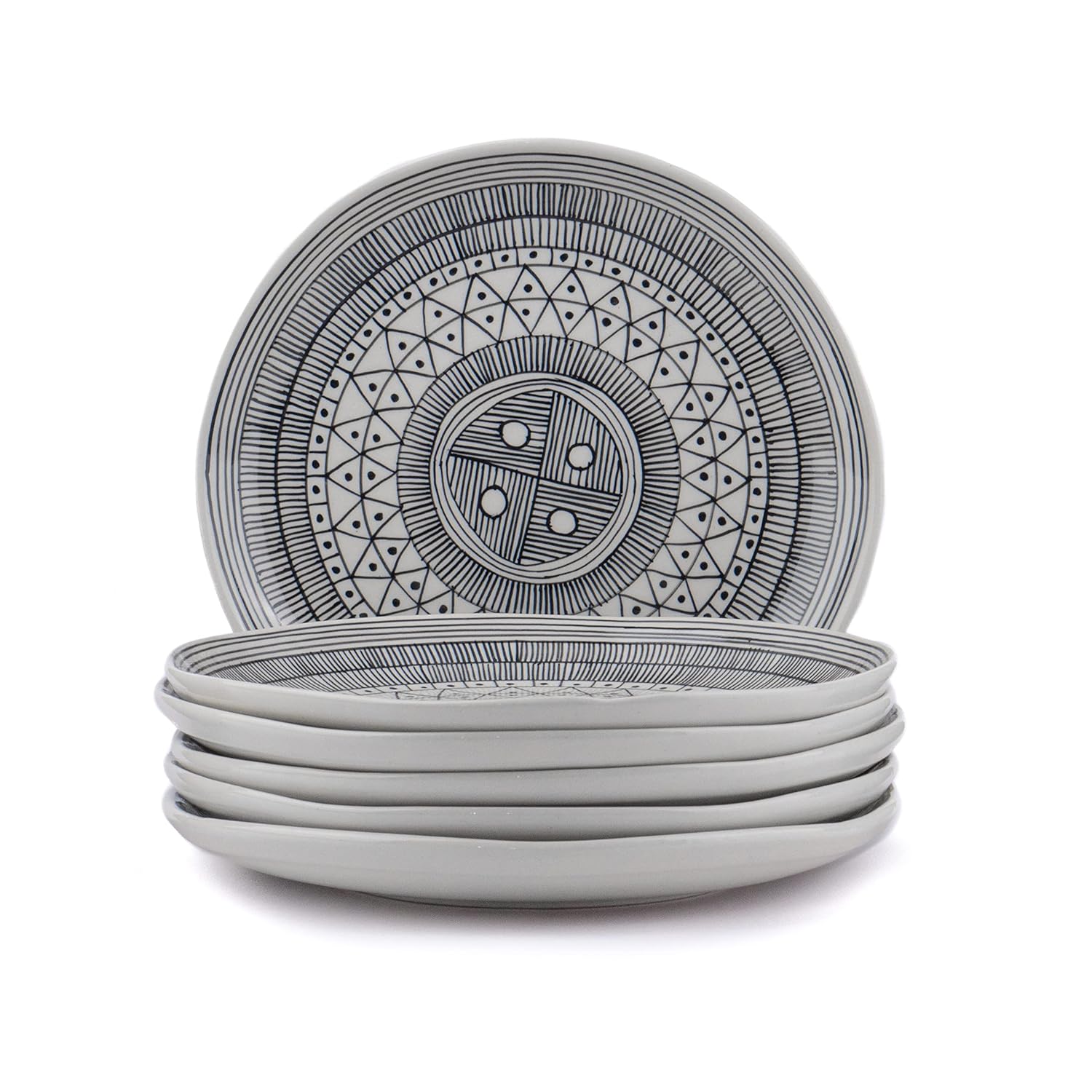 Shay Ceramic Dinner Plates, 6 Pcs, Handpainted | Crockery Set for ...