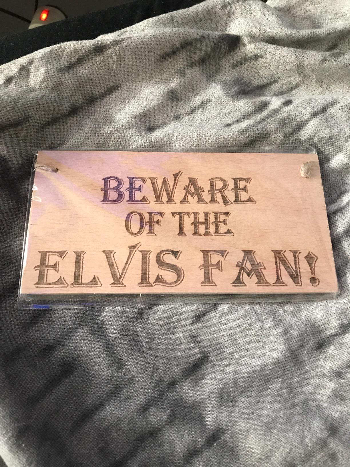 Red Ocean Beware Of The Elvis Fan Novelty Wooden Hanging Shabby Chic ...