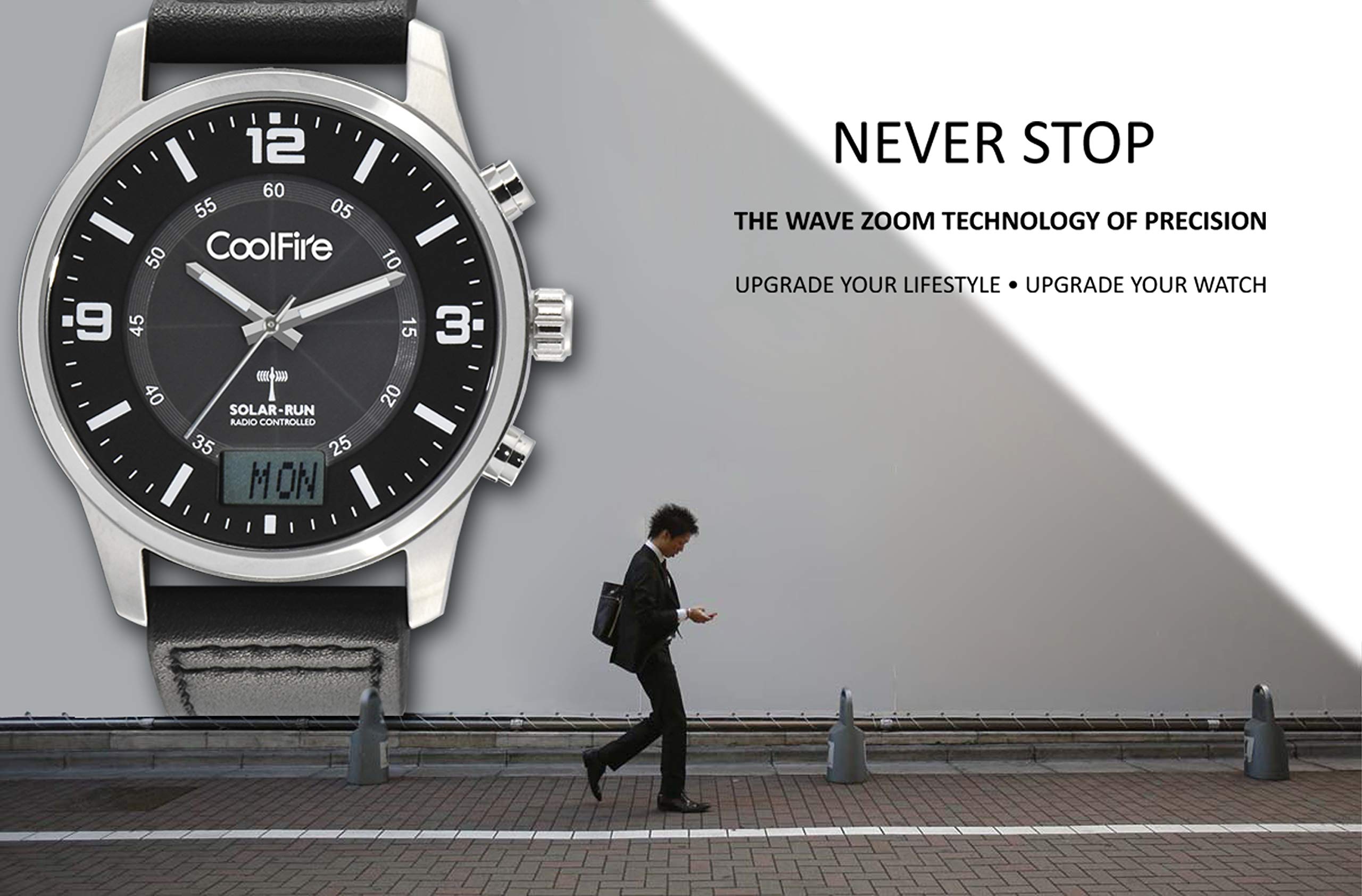 Solar Atomic I Aviator Solar Power Radio Controlled Watch by Coolfire ...