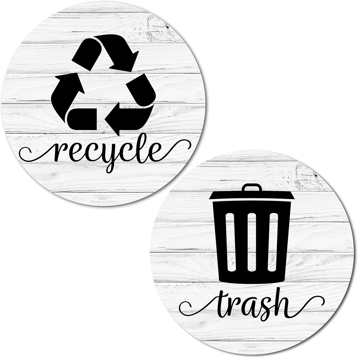 Amazon.com: Rustic Trash Recycle Magnets for Kitchen Trash Can and ...