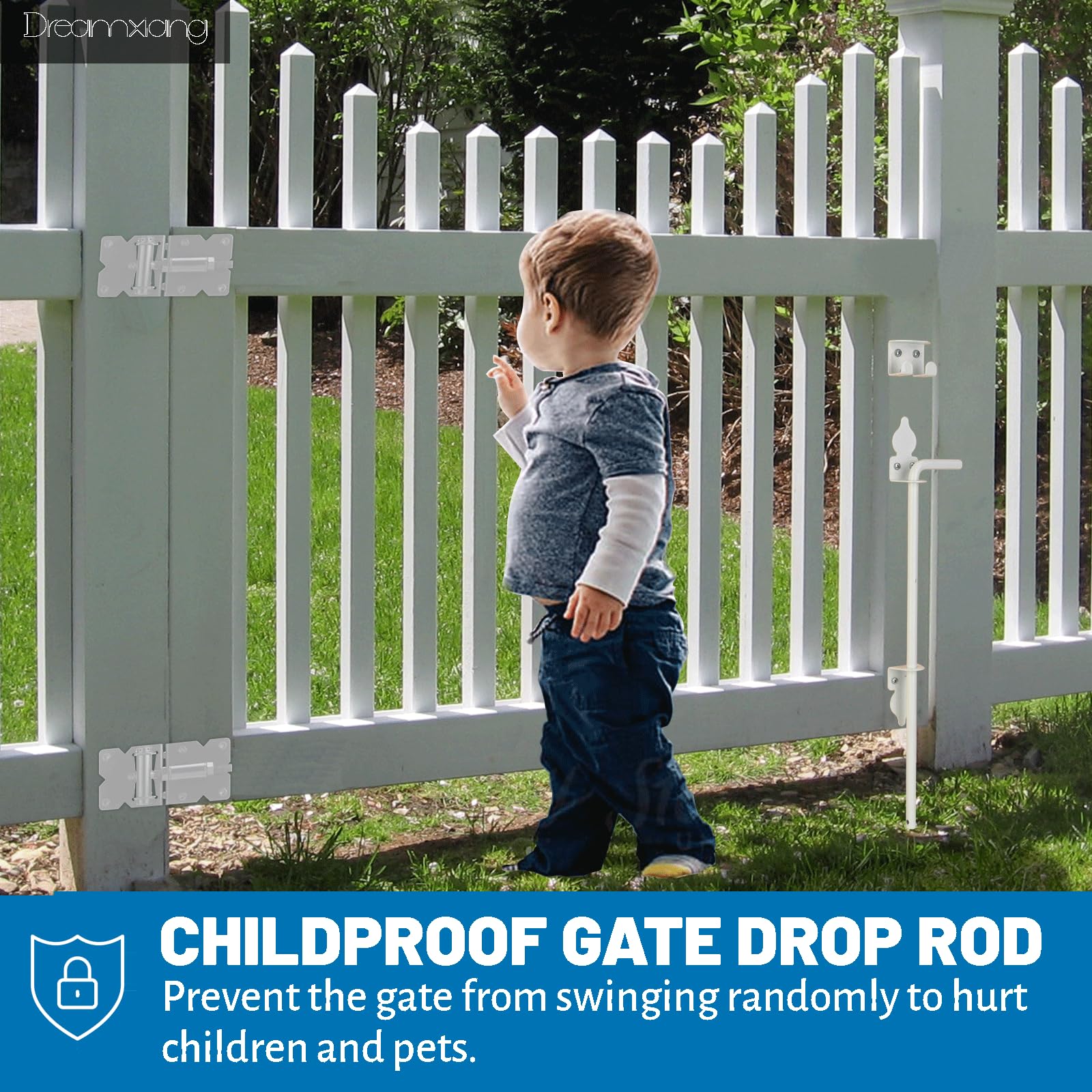 Snapklik.com : 18" Heavy Duty Cane Bolt Gate Drop Rod Hardware Ground ...