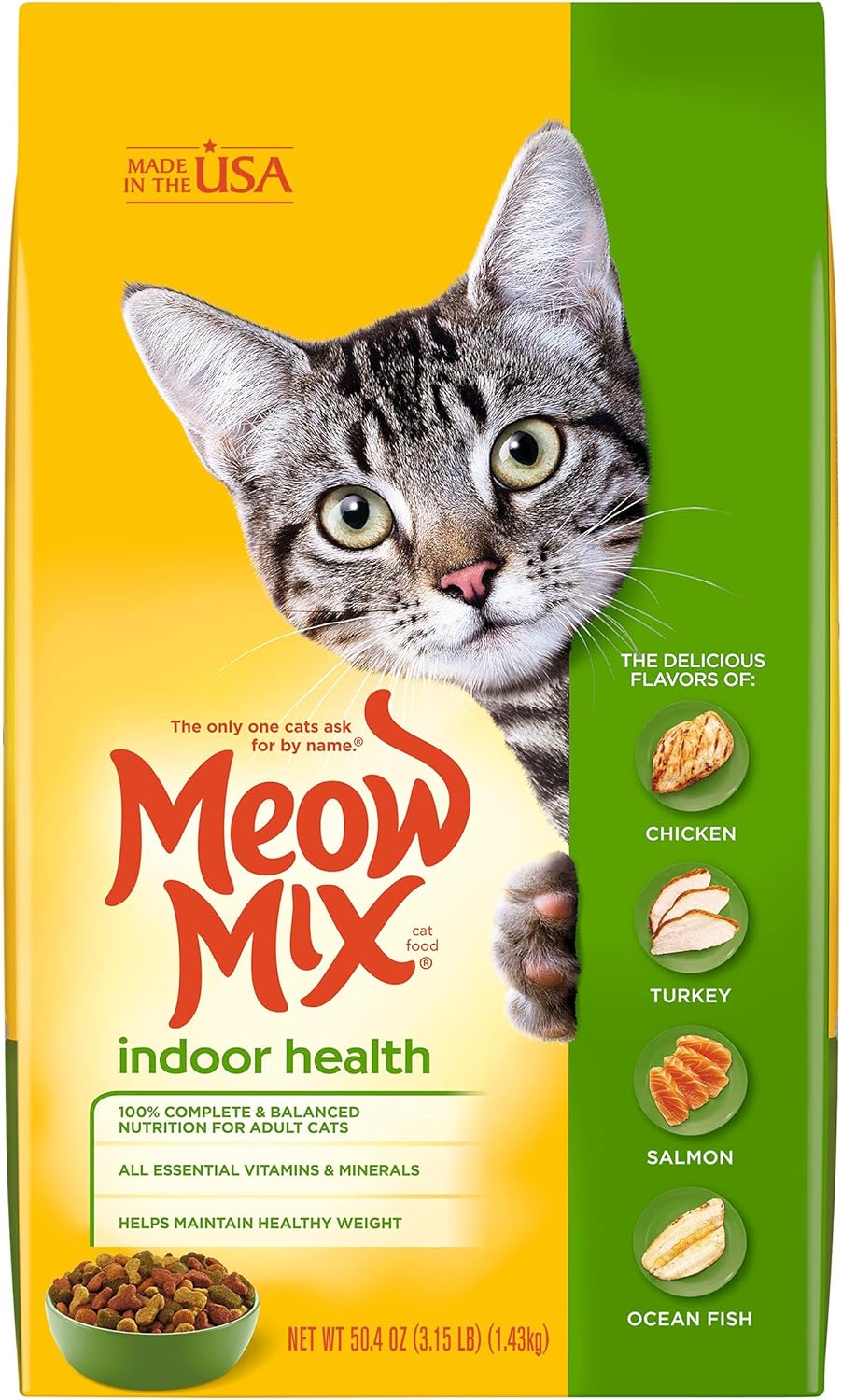 Amazon.com : Meow Mix Indoor Formula Dry Cat Food, 3.15 Lbs : Dry Pet ...