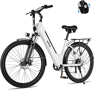 Amazon.com : Qlife Cityone Electric Bike for Adults 26" Step-Through 22MPH Ebike with 2.1" Tire ...