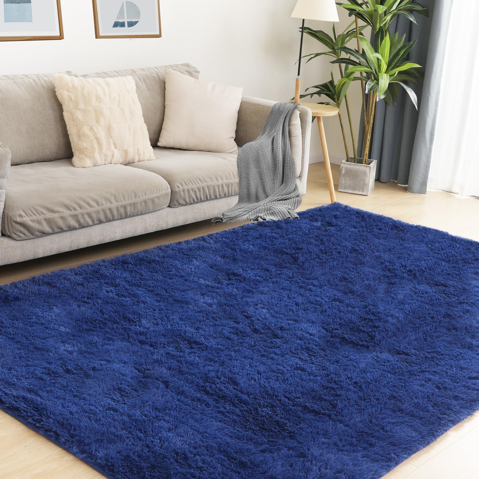 Amazon.com: Puremy 3x5 Blue Rug, Area Rugs for Living Room, Soft Plush ...