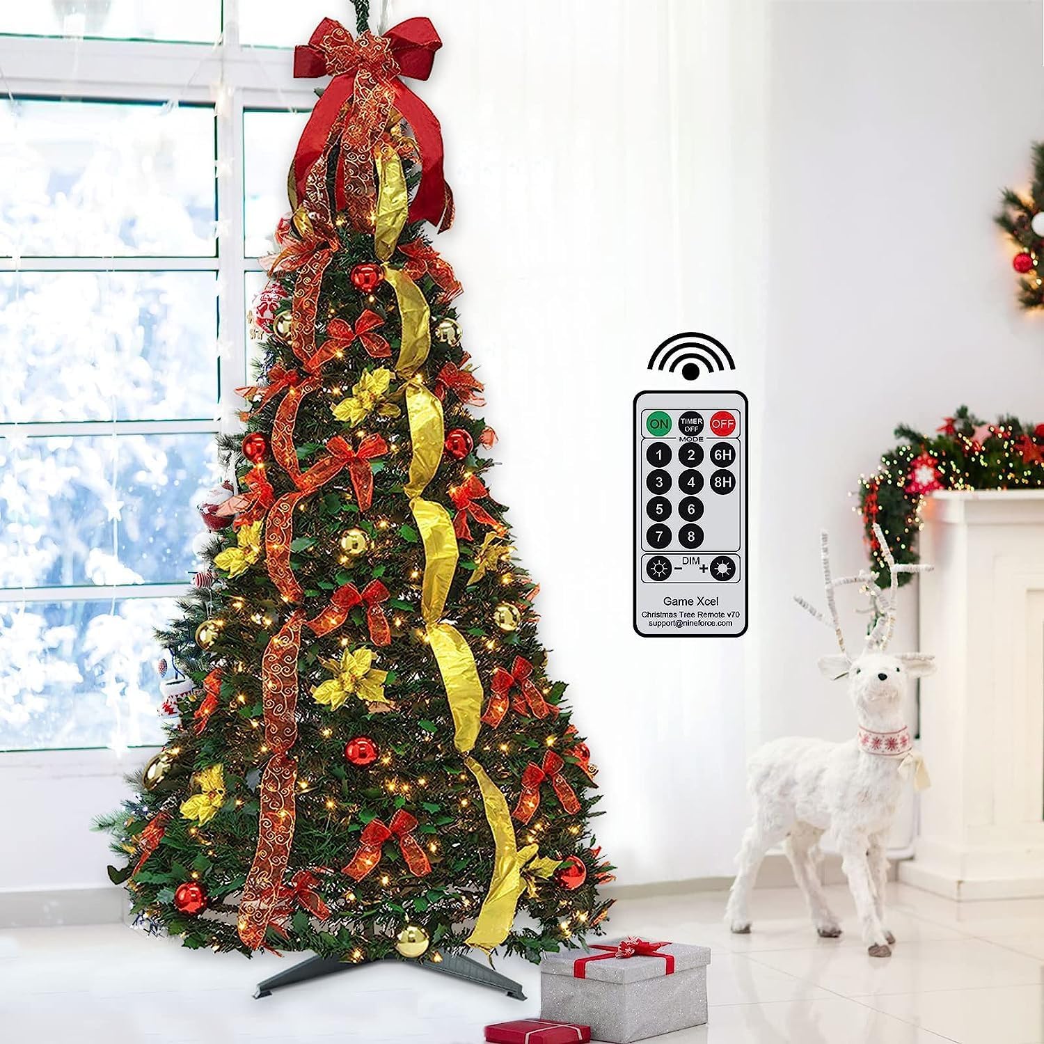 Amazon.com: Pop Up Christmas Tree with Light & Remote, 6FT Pull Up ...