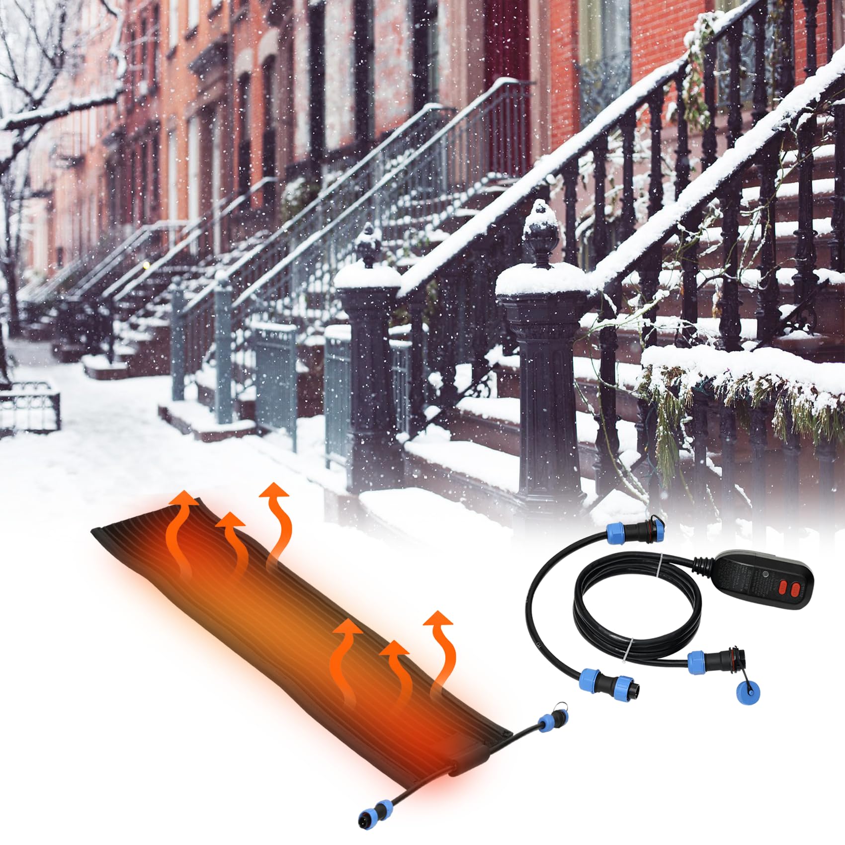 Amazon.com : Upgrade Thickened Snow Melting Mats with Power Unit ...