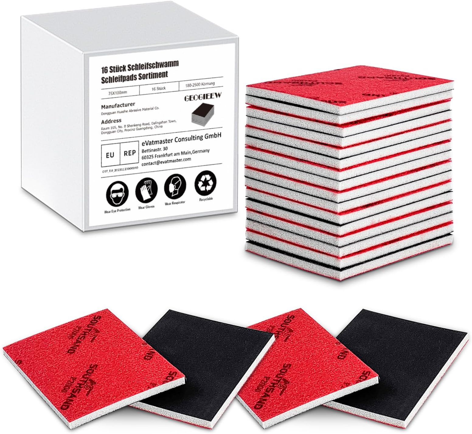 GEOGIEEW 16PCS Sanding Sponges, 180-2500 Grit Sanding Pads Assortment ...