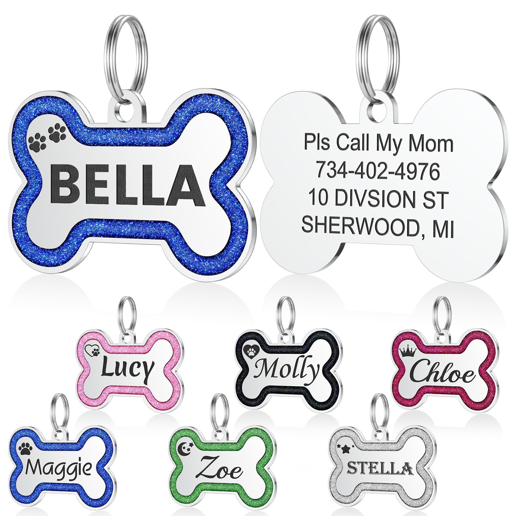 Amazon.com: YEHANTI Dog Tags Personalized for Pets - Durable Stainless ...