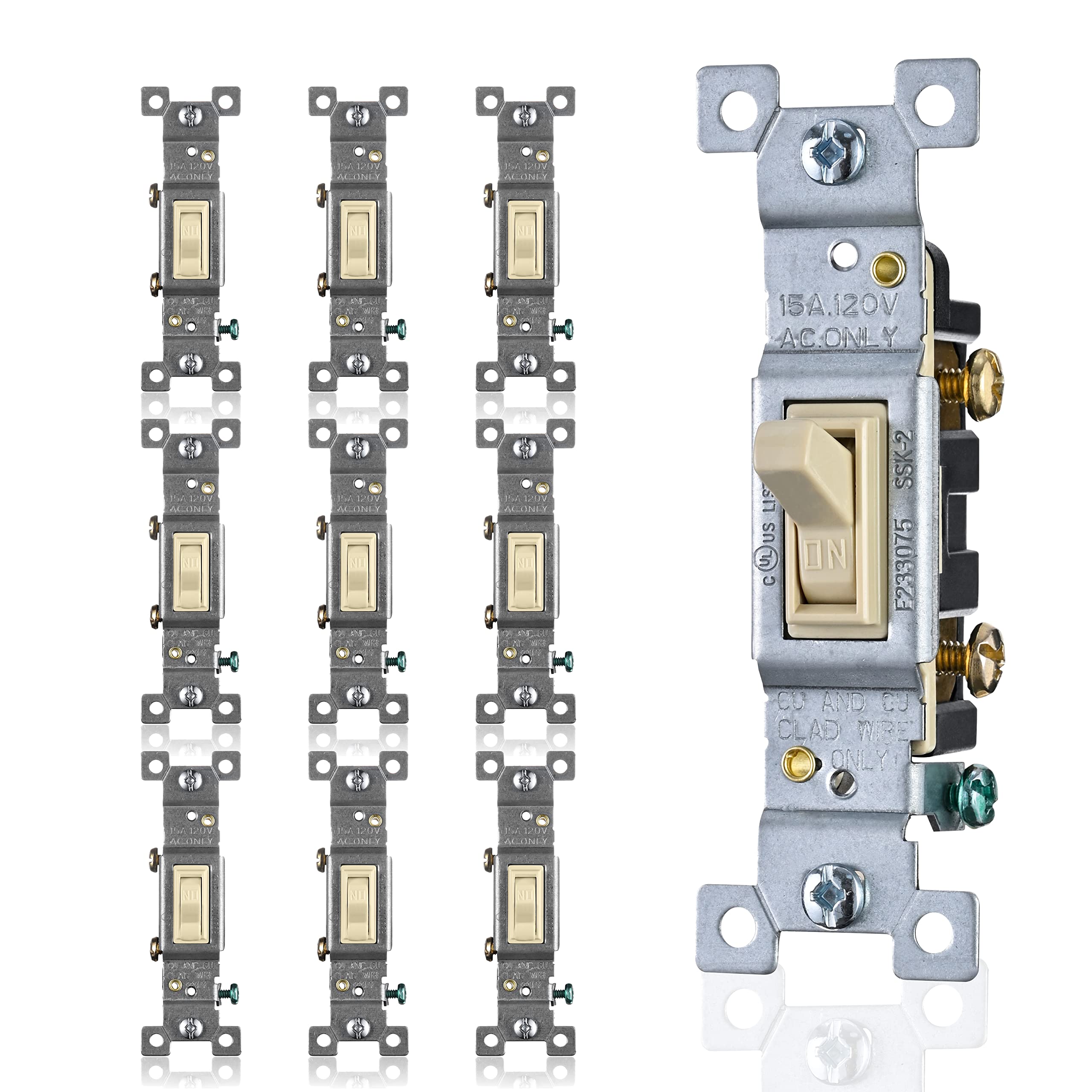 Snapklik.com : Faith Ivory Toggle Light Switch (10-Pack) Single Pole ...