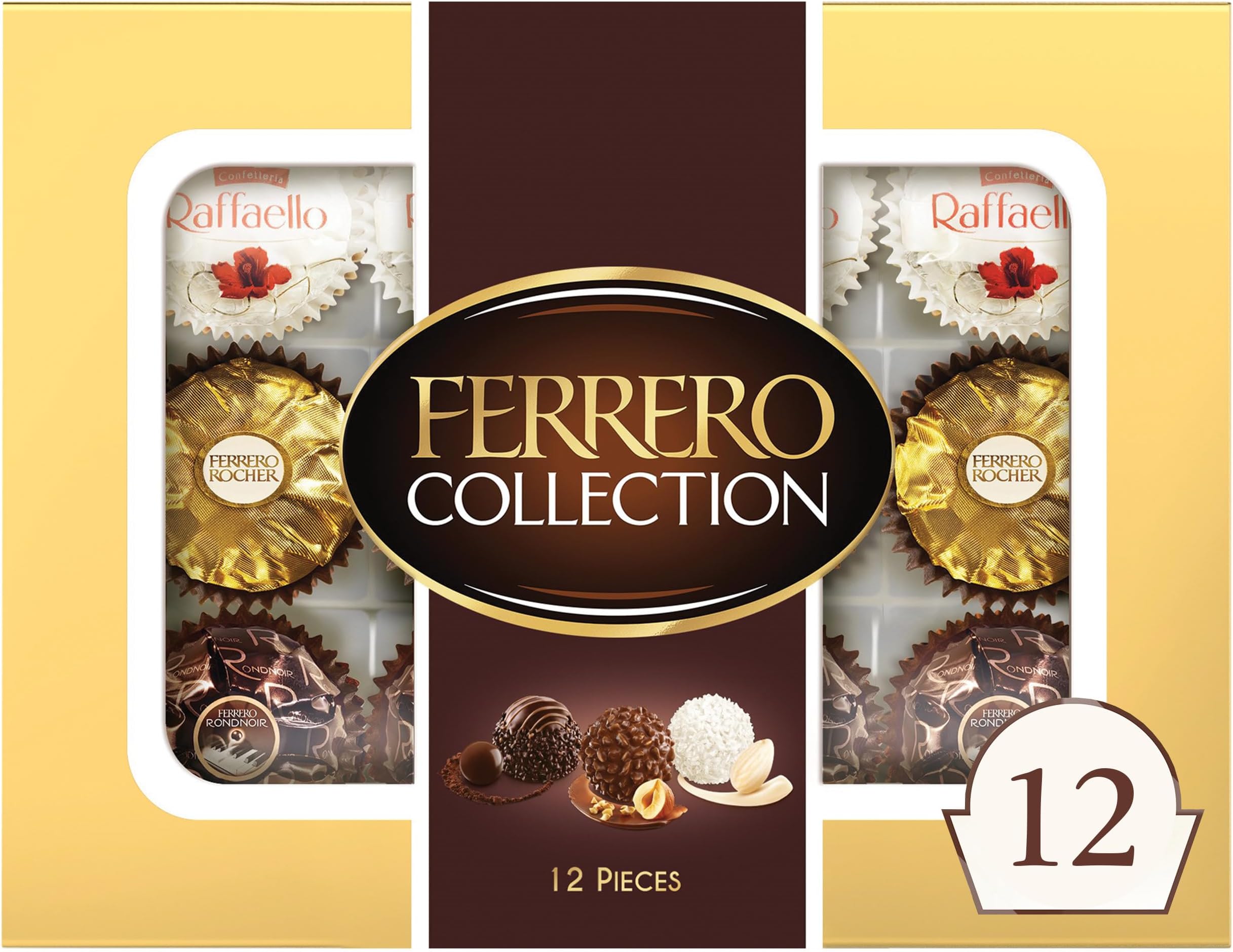 Amazon.com: Ferrero Rocher, 4 Holiday Gift Boxes, Gourmet Milk Chocolate Hazelnut, Chocolate ...