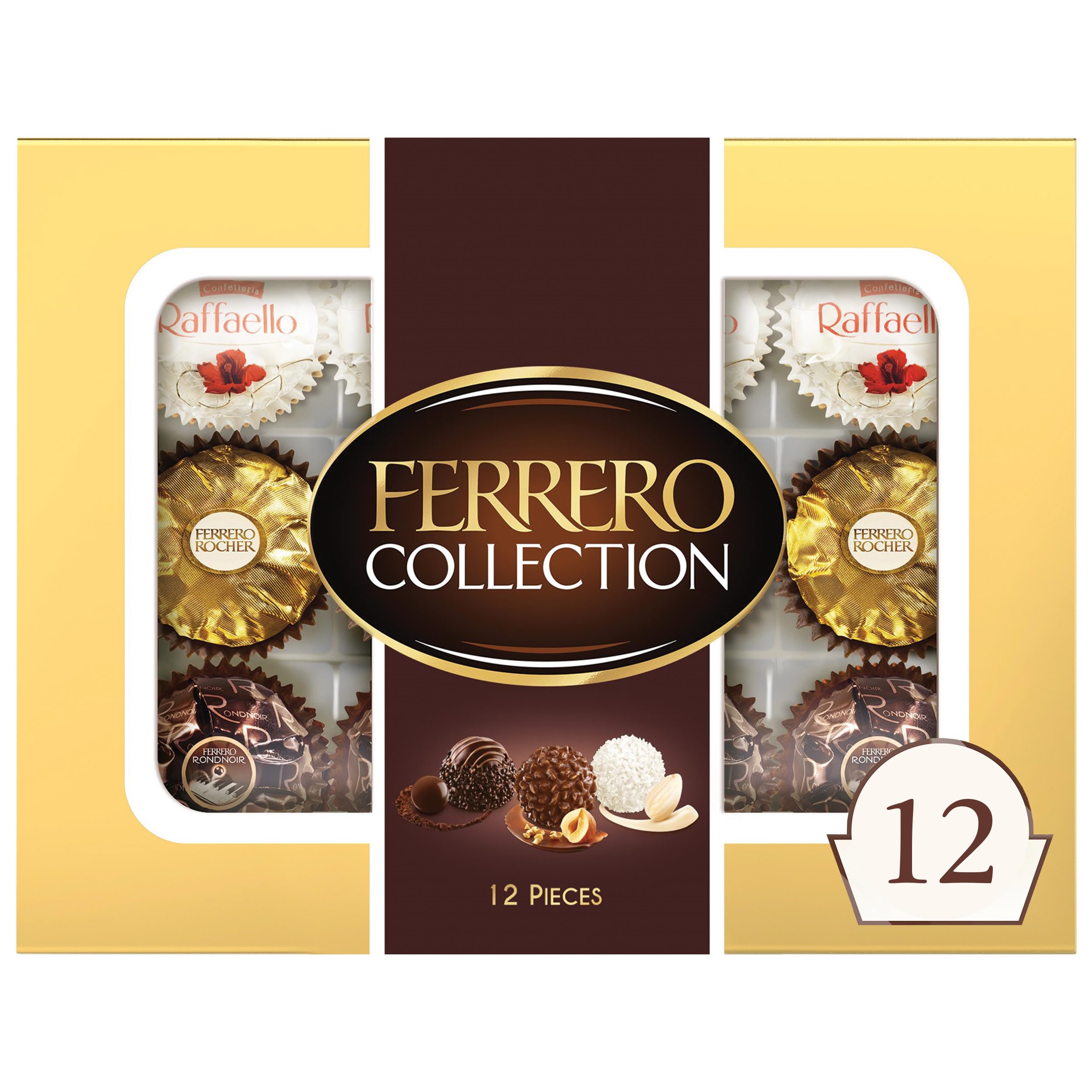 Amazon.com: Ferrero Rocher, 12 Count, Premium Gourmet Assorted Hazelnut ...