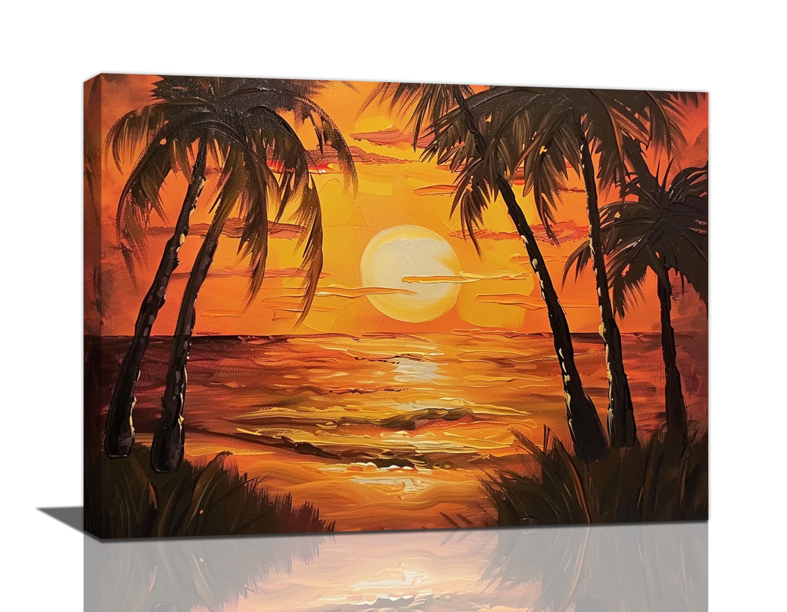 Palm Tree Sunset Art
