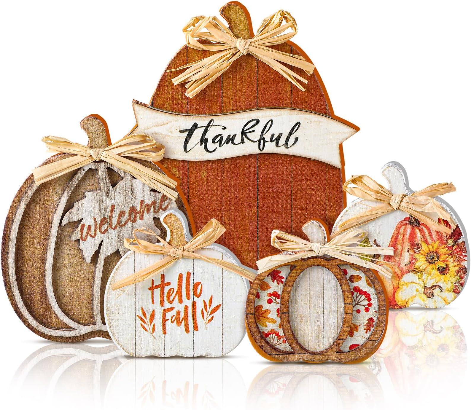Amazon.com: Hello Fall Wood Signs Cutouts Wooden Letter Signs Hello ...