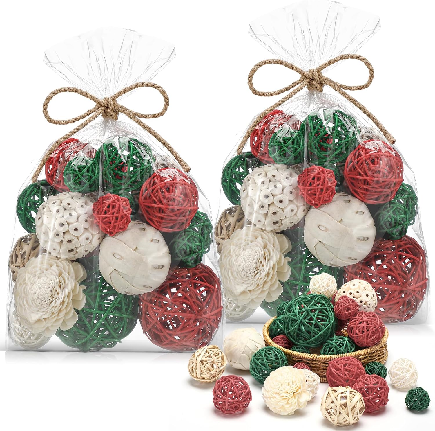 Amazon.com: Riceshoot 2 Pack Decorative Balls Potpourri Bowl Filler ...