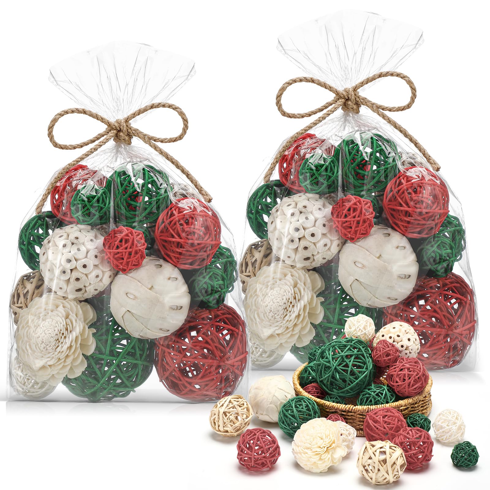 Amazon.com: Riceshoot 2 Pack Decorative Balls Potpourri Bowl Filler ...