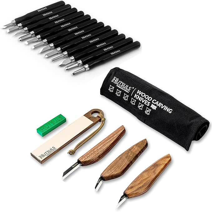 Amazon.com: Wood Carving Tools Set 12 pcs plus Whittling Knives for ...