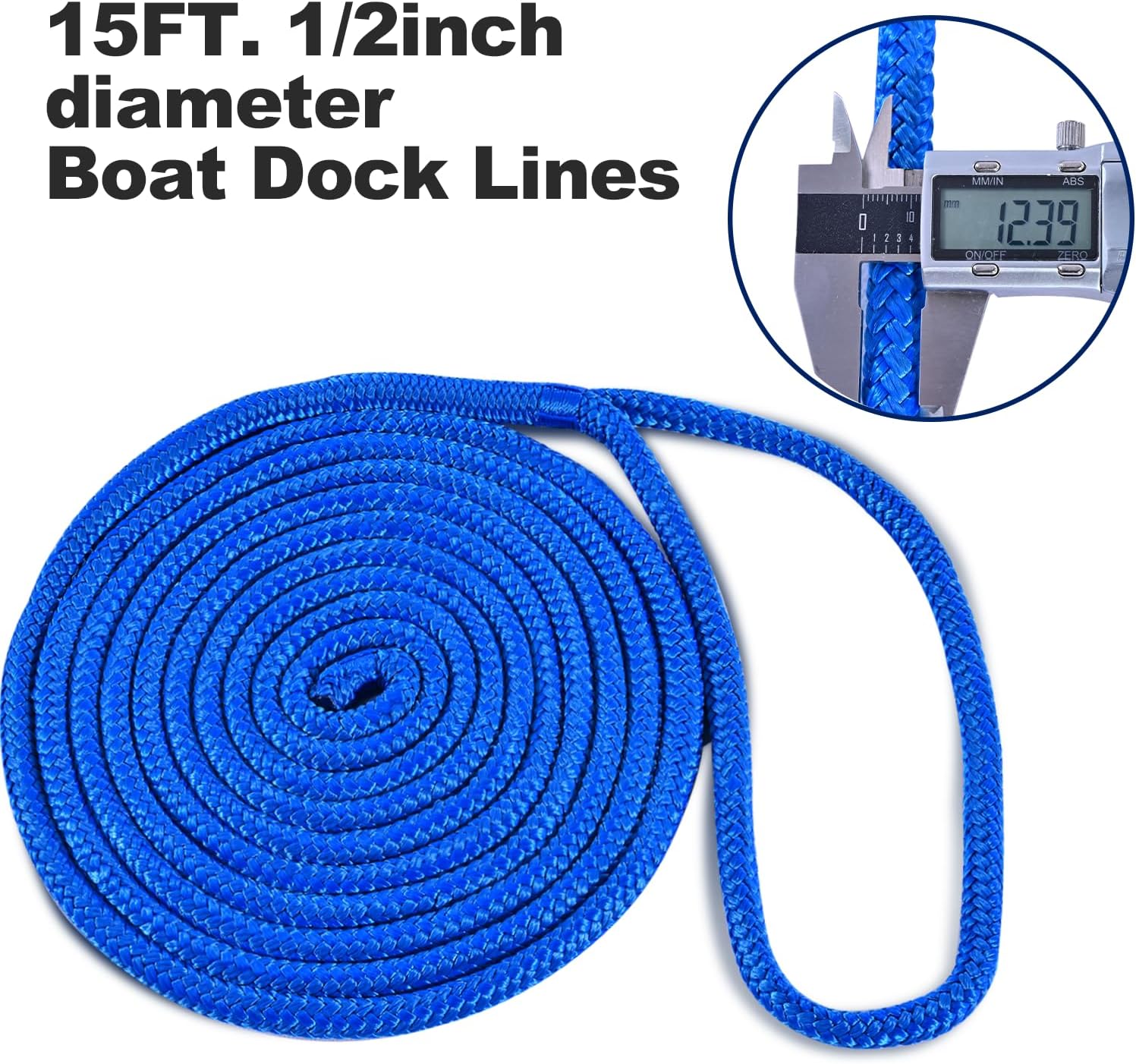 Boat Dock Lines – Cuerda de amarre de nailon trenzado doble de 12 ...