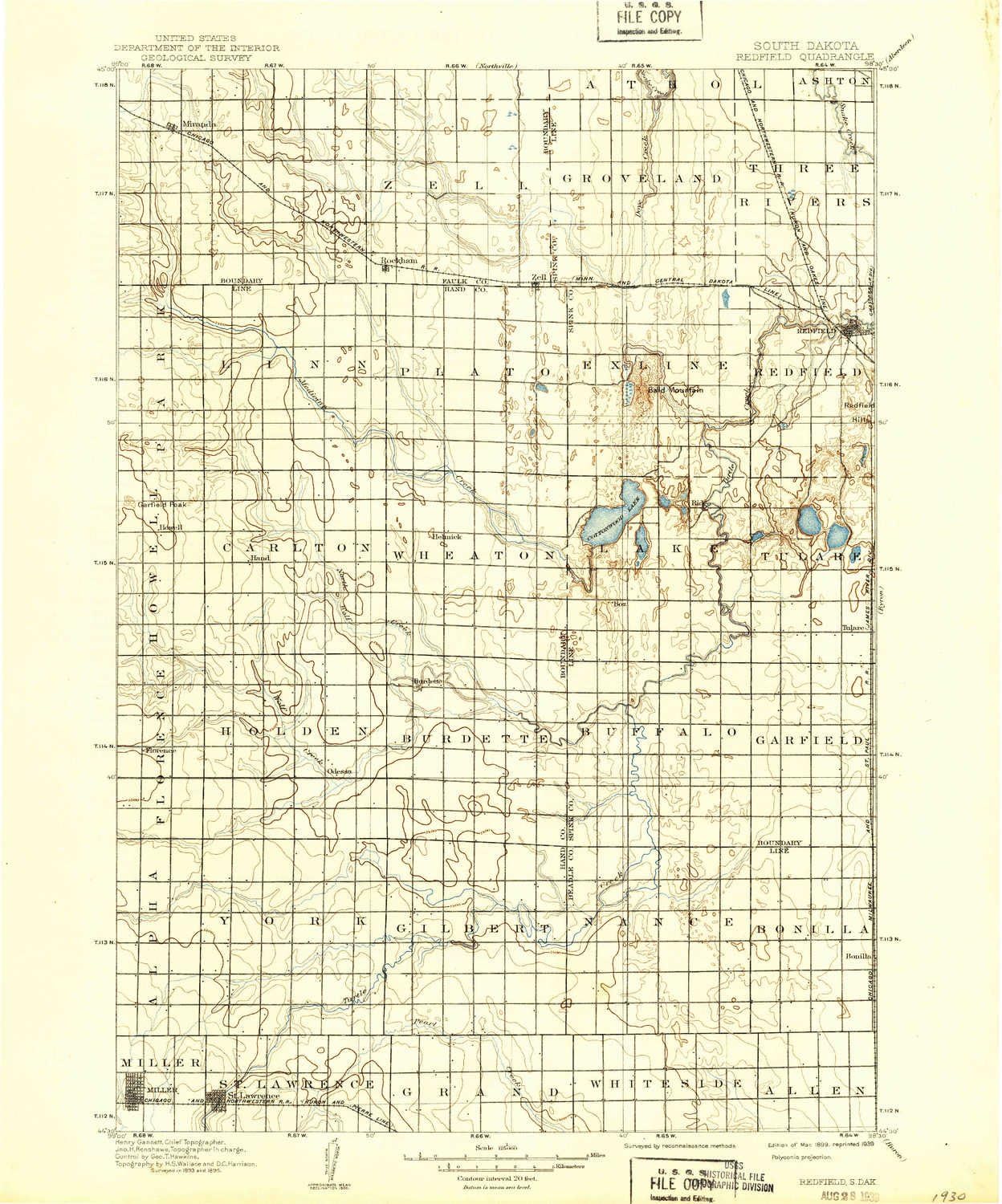 Amazon.com : YellowMaps Redfield SD topo map, 1:125000 Scale, 30 X 30 ...