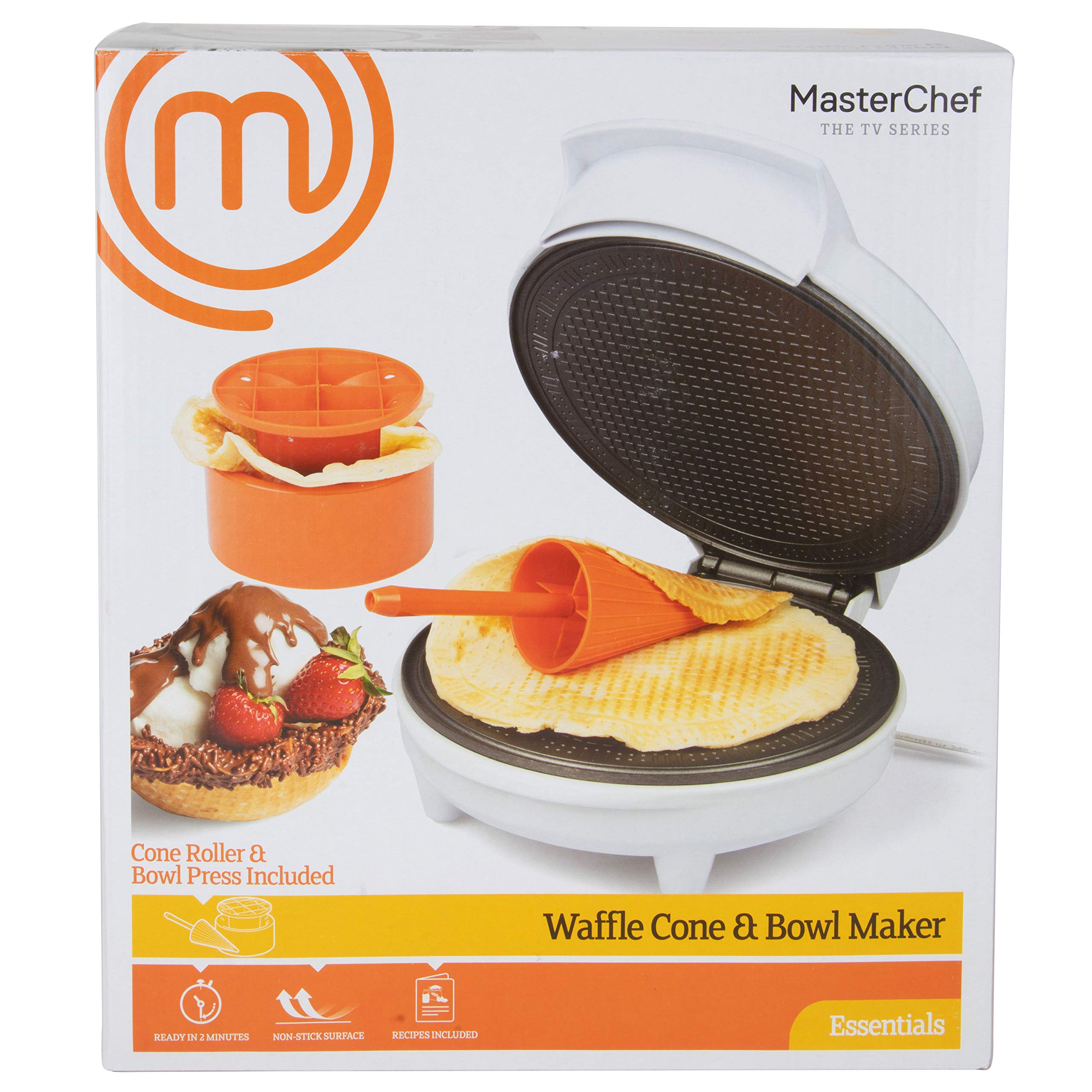 MasterChef Waffle Cone and Bowl Maker- Includes Shaper Roller and Bowl ...