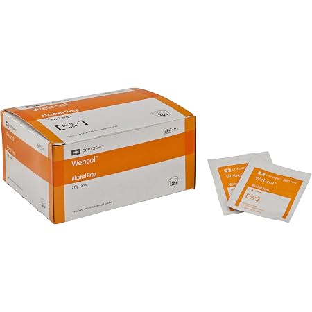 Amazon.com : Covidien 6818 Webcol Alcohol Prep, Sterile, Medium, 2-Ply ...
