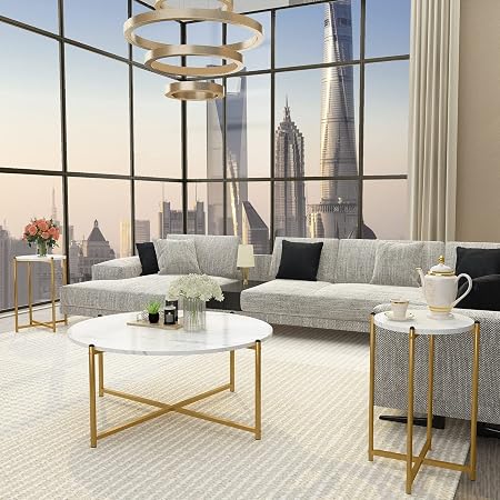 Amazon.com: Signature Design by Ashley Tarica Modern 3 Piece Table Set ...