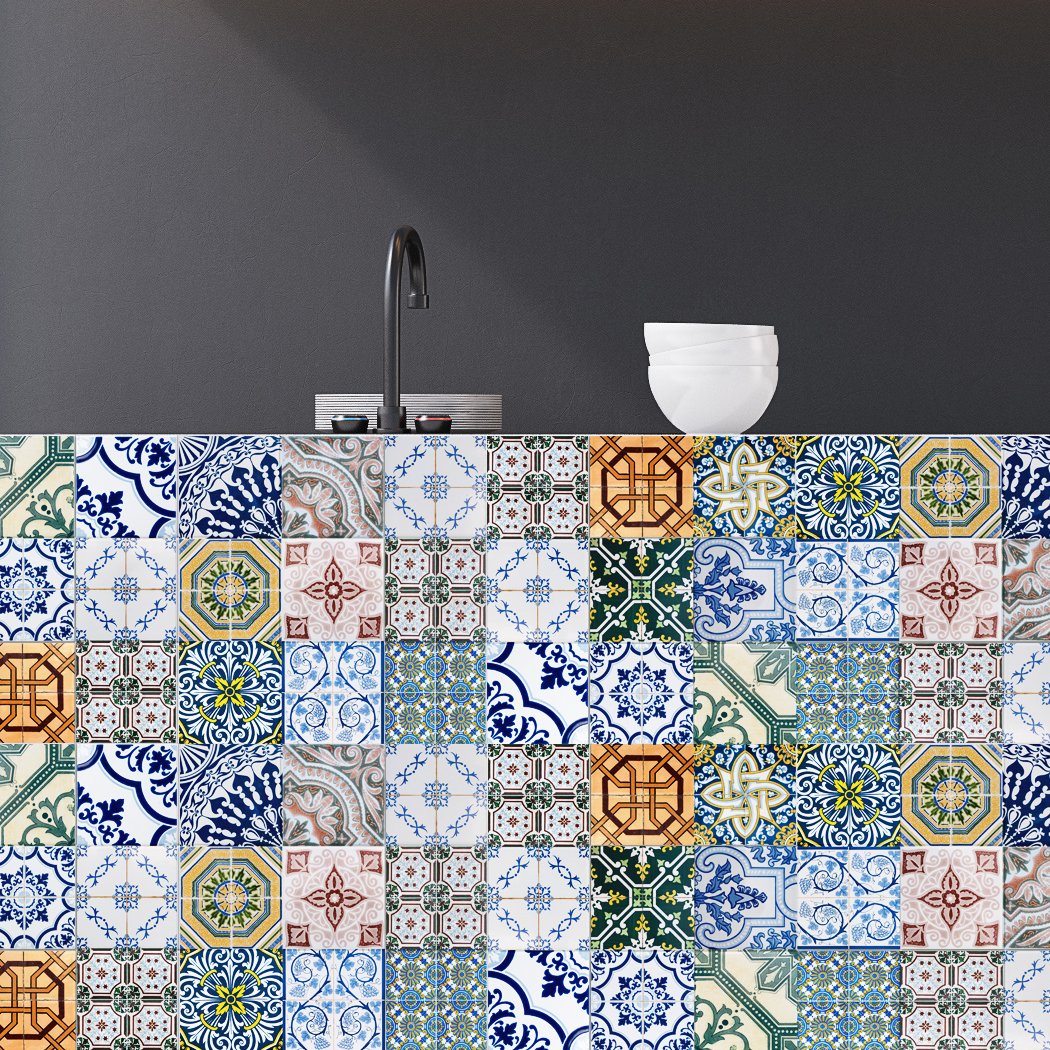 Amazon.com: RoyalWallSkins Tile Decals 4x4 Inch - Set of 16 - Self ...