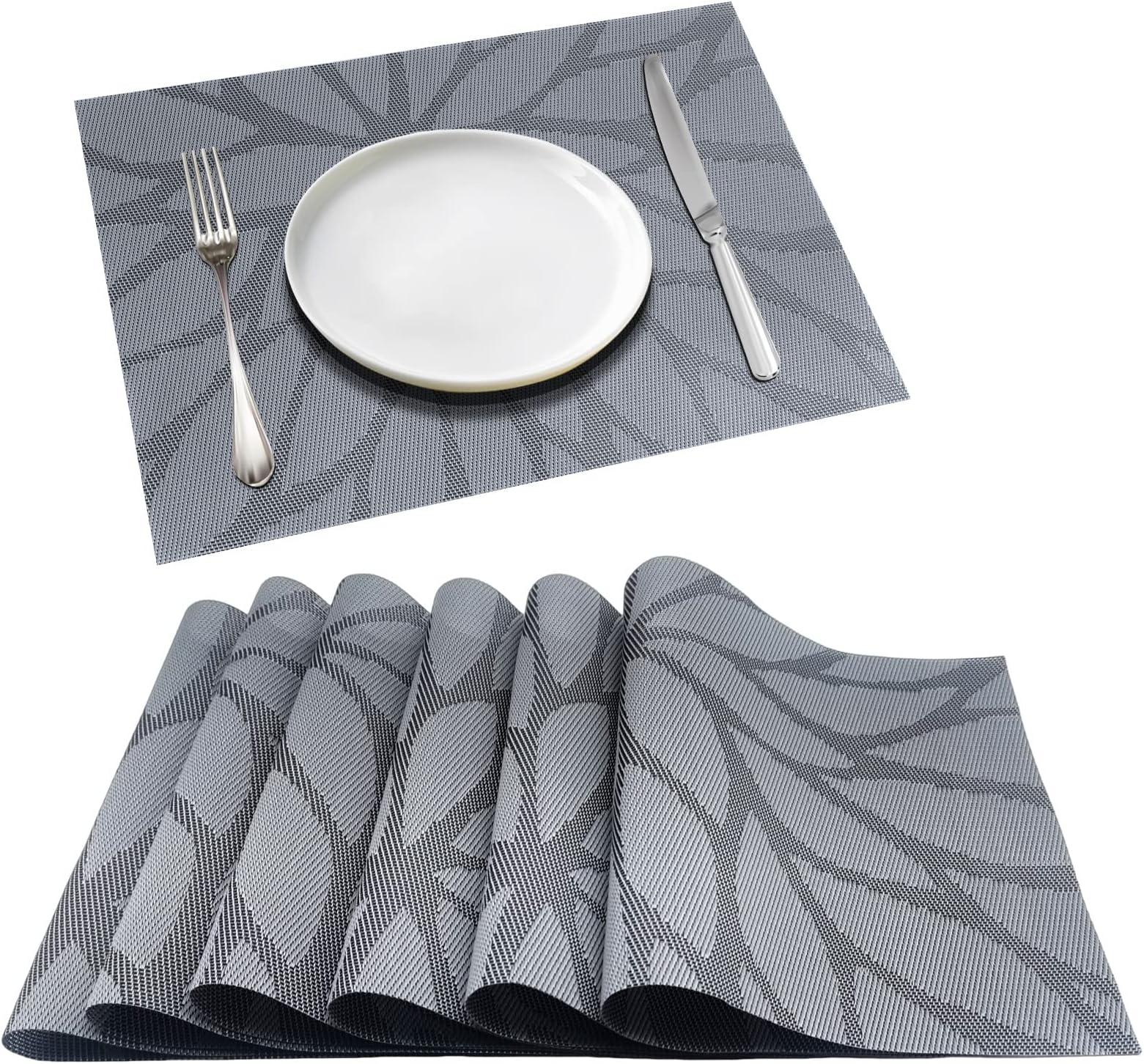 AZONEZ Table Mats Set of 6 – Heat Resistant Place Mats for Table, Woven ...