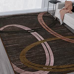 Amazon.com: Lascpt Modern Wavy Oval Design 6x9 Area Rug, Abstract ...