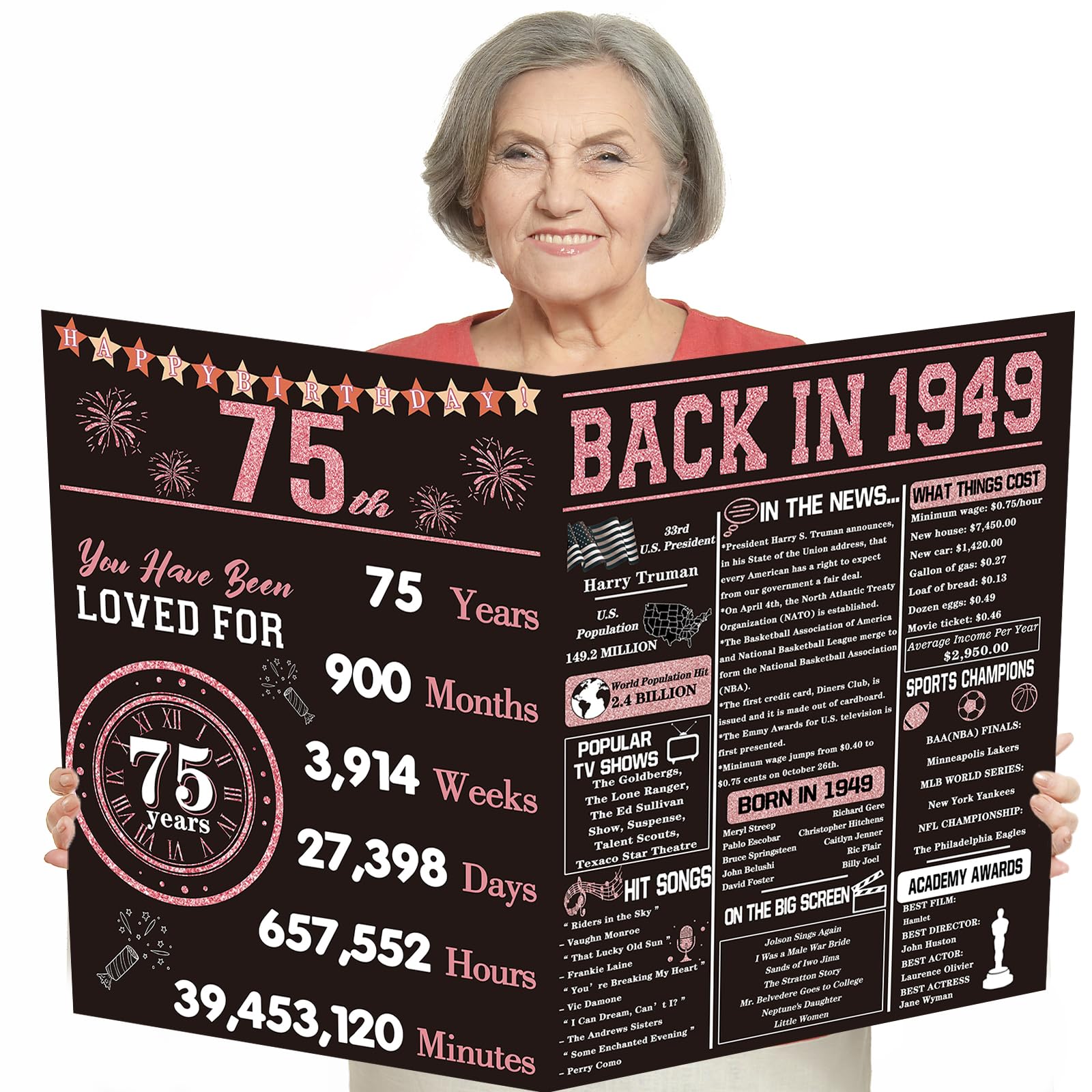 Amazon.com: YiKaLus Jumbo 75th Birthday Card for Couples, Best Gifts ...