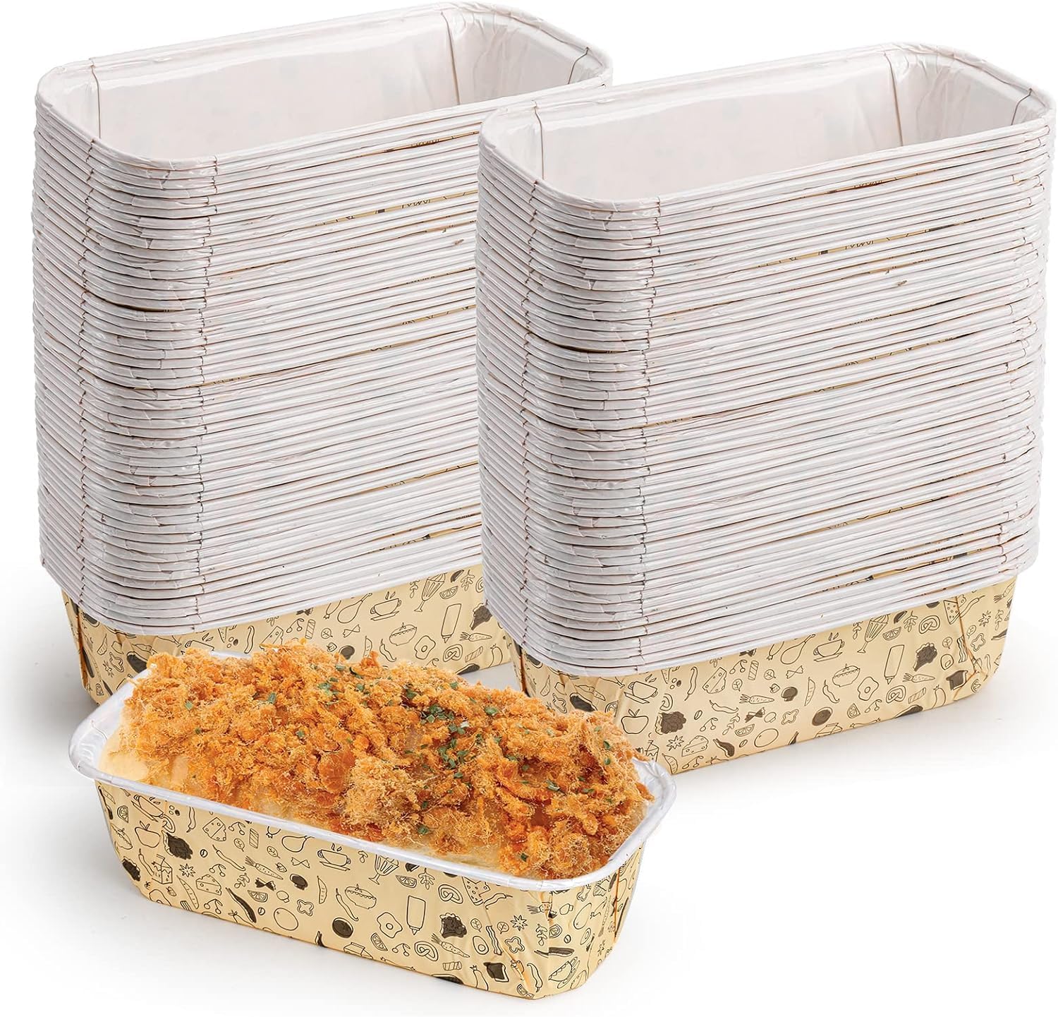 Buy SMARTBUYER 10 Pack Paper Loaf Pan, 7.5 x 3 x 2 inch Disposable Loaf ...