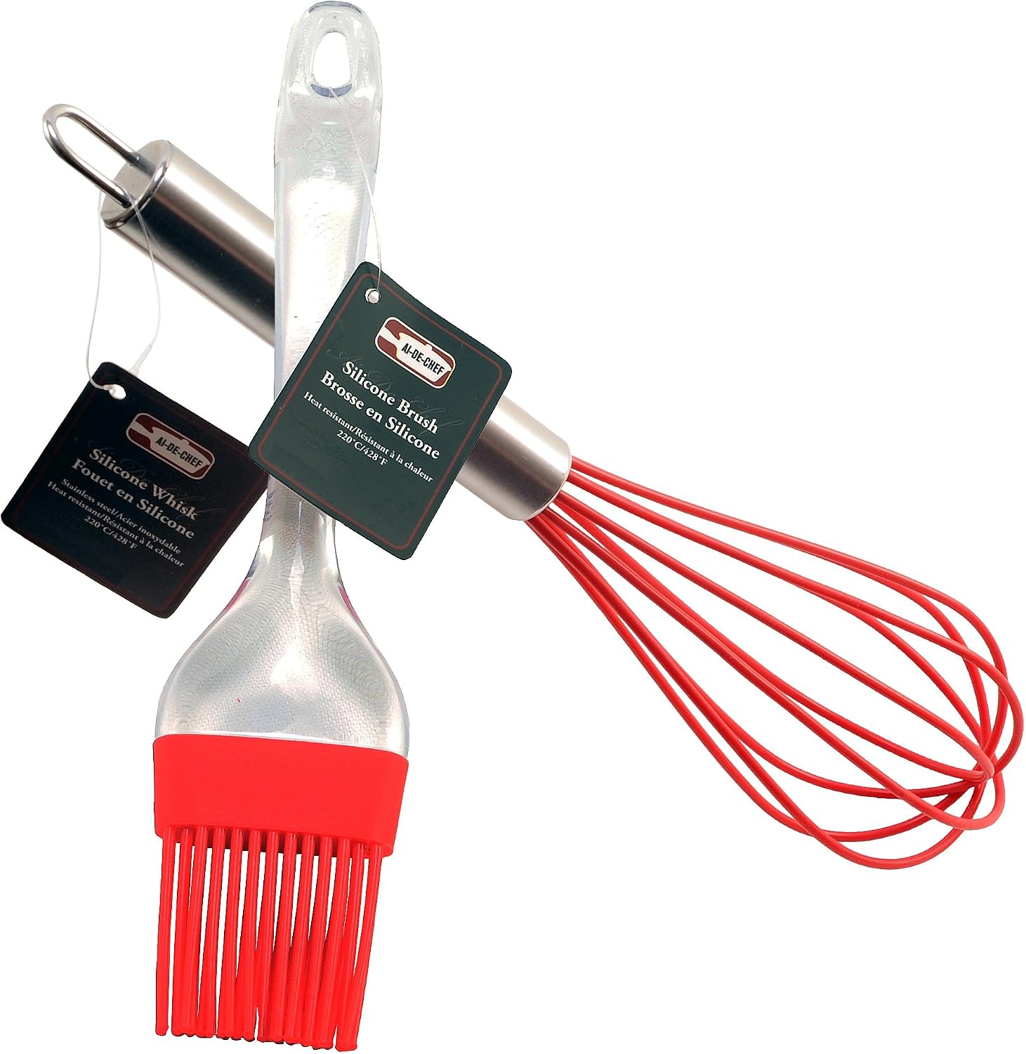 Amazon.com: Silicone Whisk and Basting Brush Combo - Stainless Steel ...